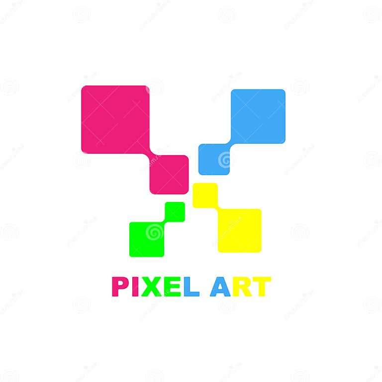 Pixel Art Logo Design Template. EPS 10. Vector. Stock Vector ...