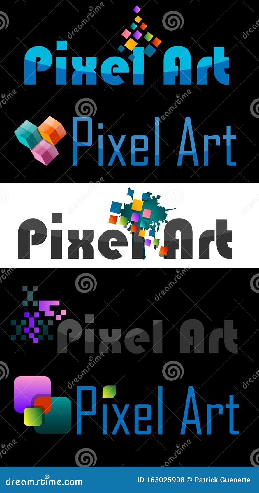 Pixel Art Logo, Illustration Stock Vector - Illustration of create ...