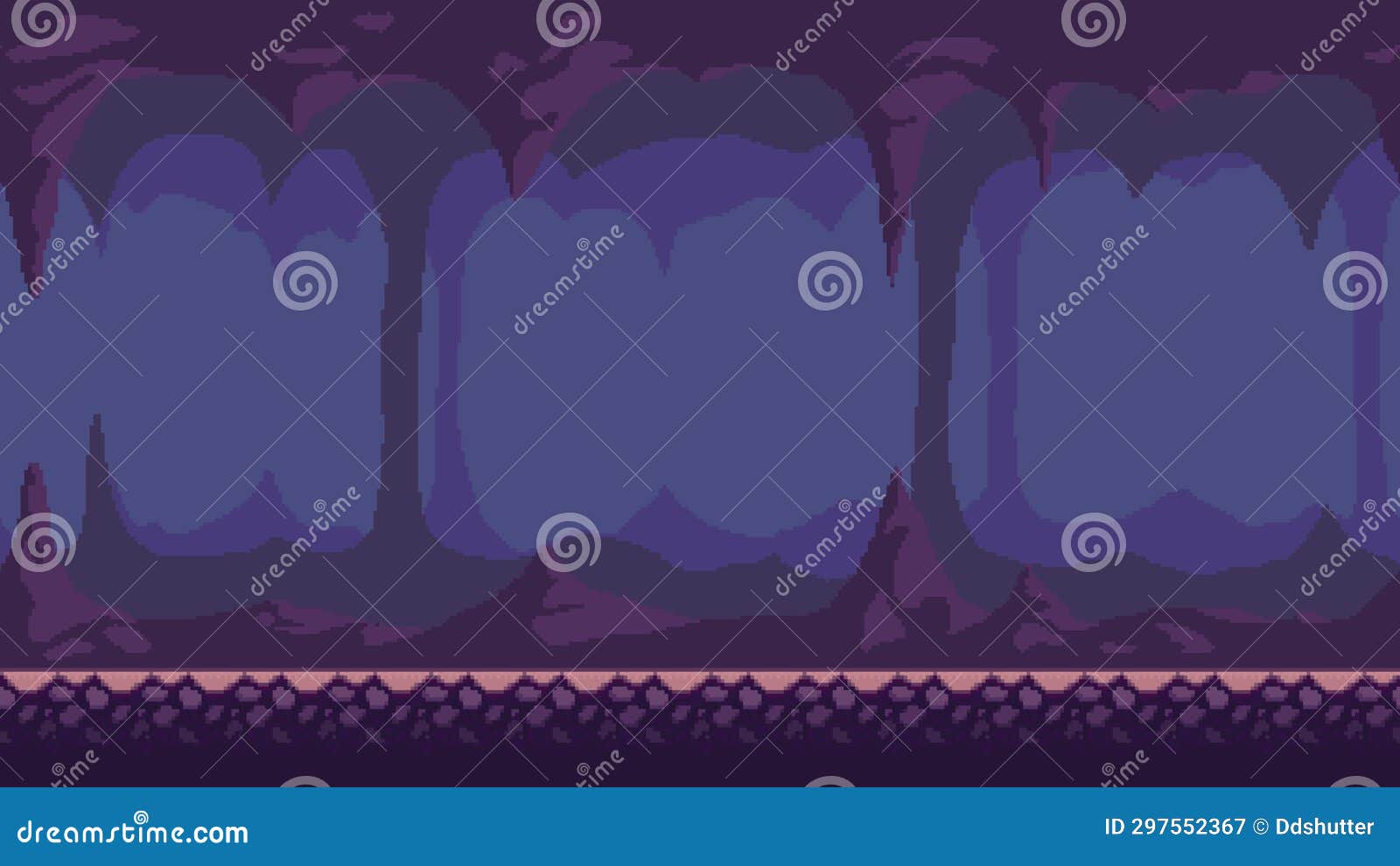 Pixel Art Loop Animation of Underground Cave. Animated 8-bit Seamless ...