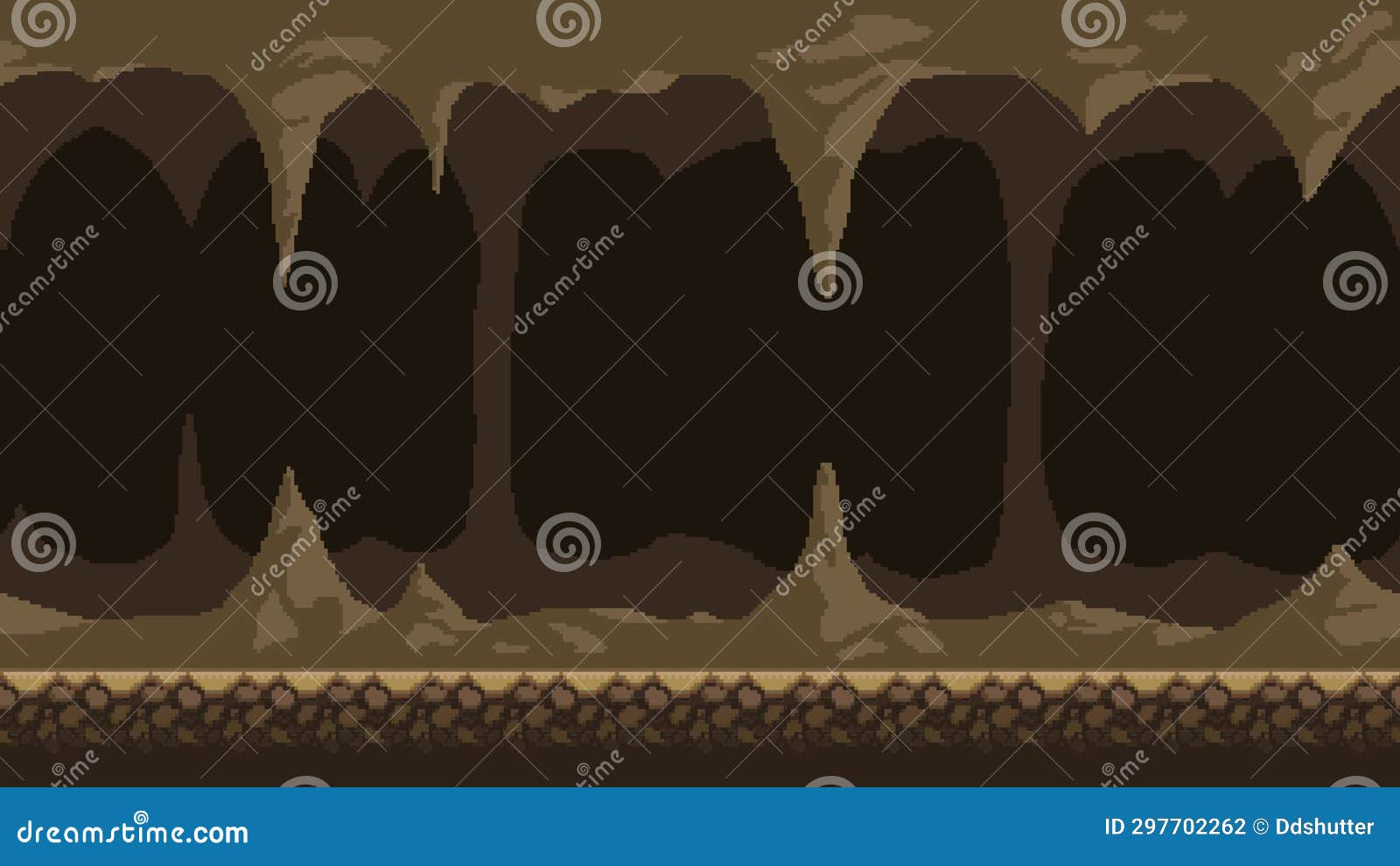 Pixel Art Loop Animation of Underground Cave. Animated 8-bit Seamless ...