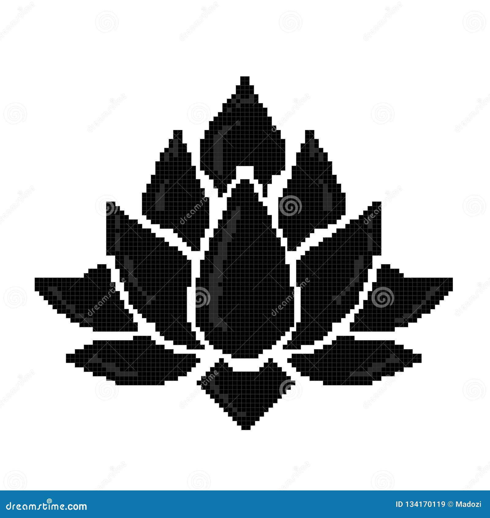 Pixel Art Lotus Icon Isolated Illustration Stock Vector - Illustration ...