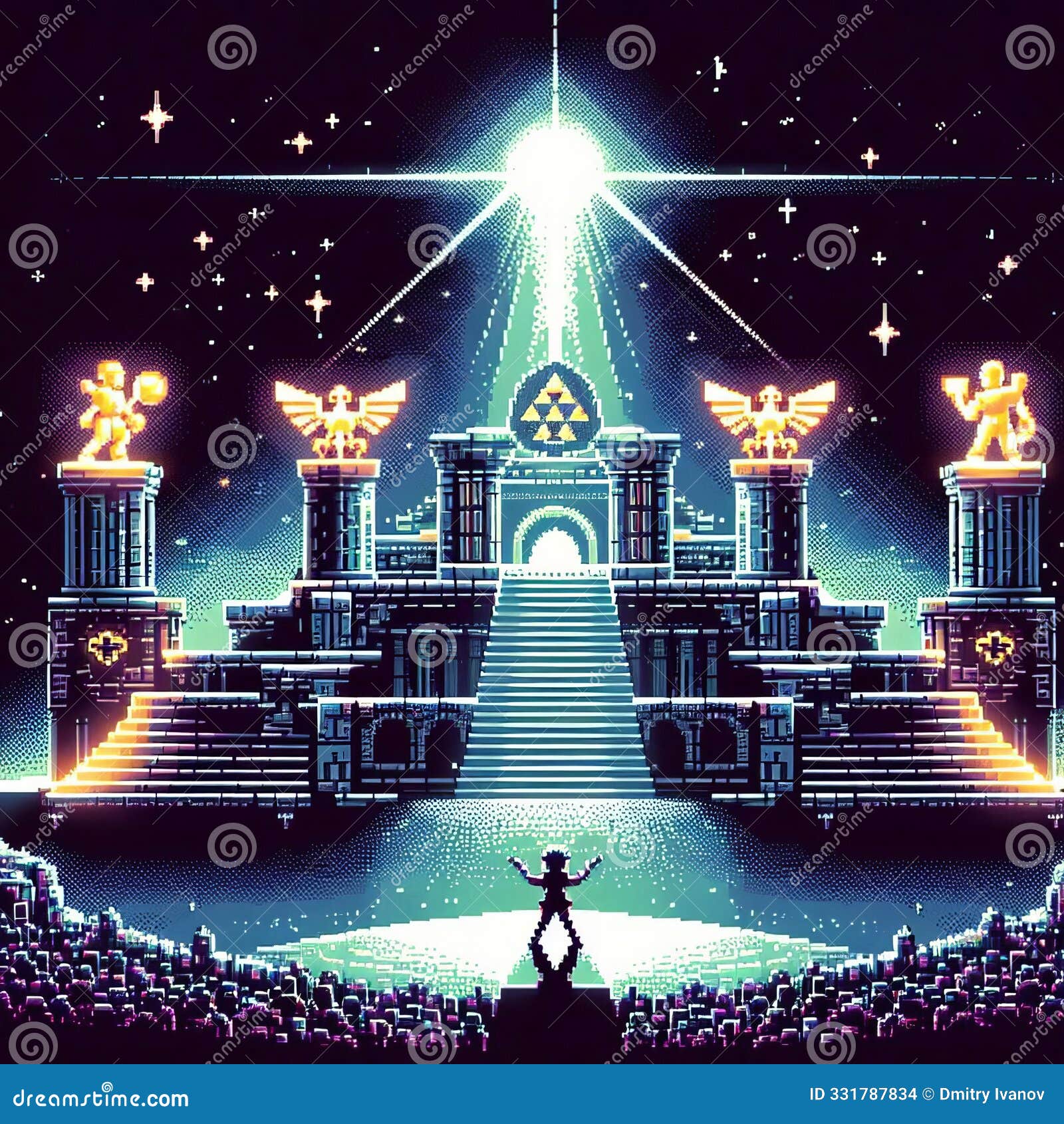 Pixel Art Luminogram a Pixel Art Rendition of the Summ Stock Photo ...