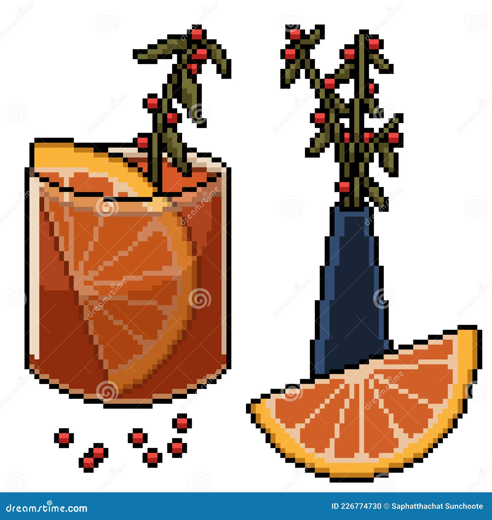 Pixel art luxury drink set stock vector. Illustration of pixel - 226774730