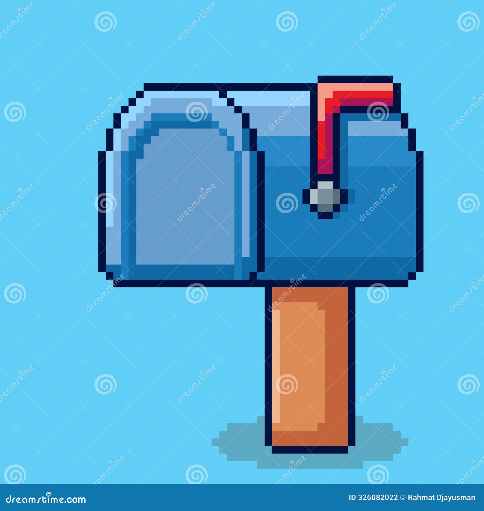 Pixel Art Mailbox With Letter Game Asset Design Cartoon Vector ...