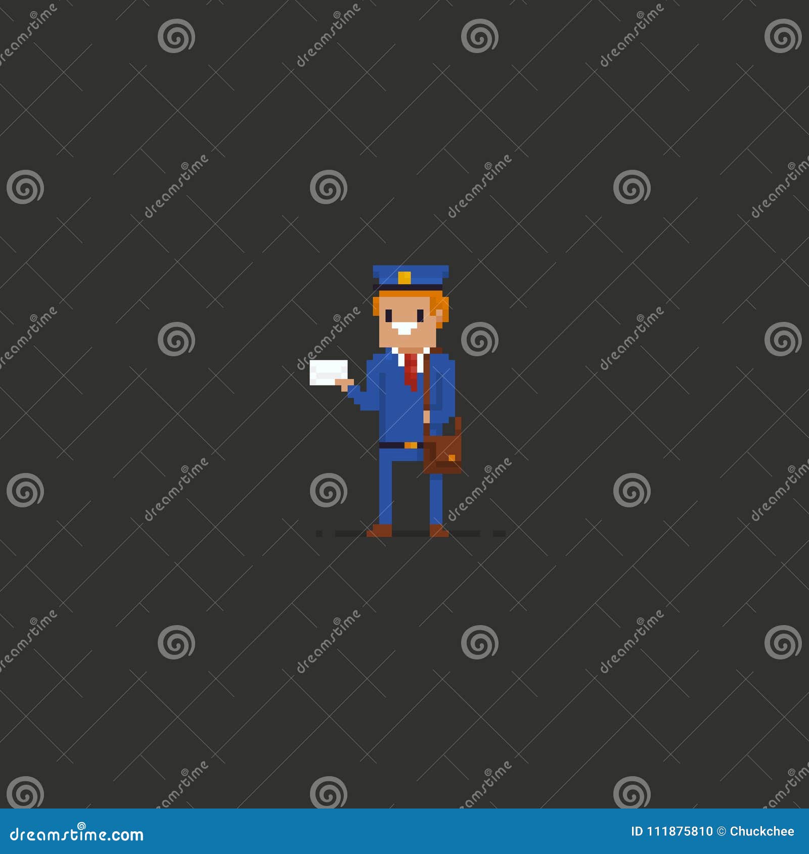 Pixel Art Mailman ilustración del vector. Ilustración de historieta ...