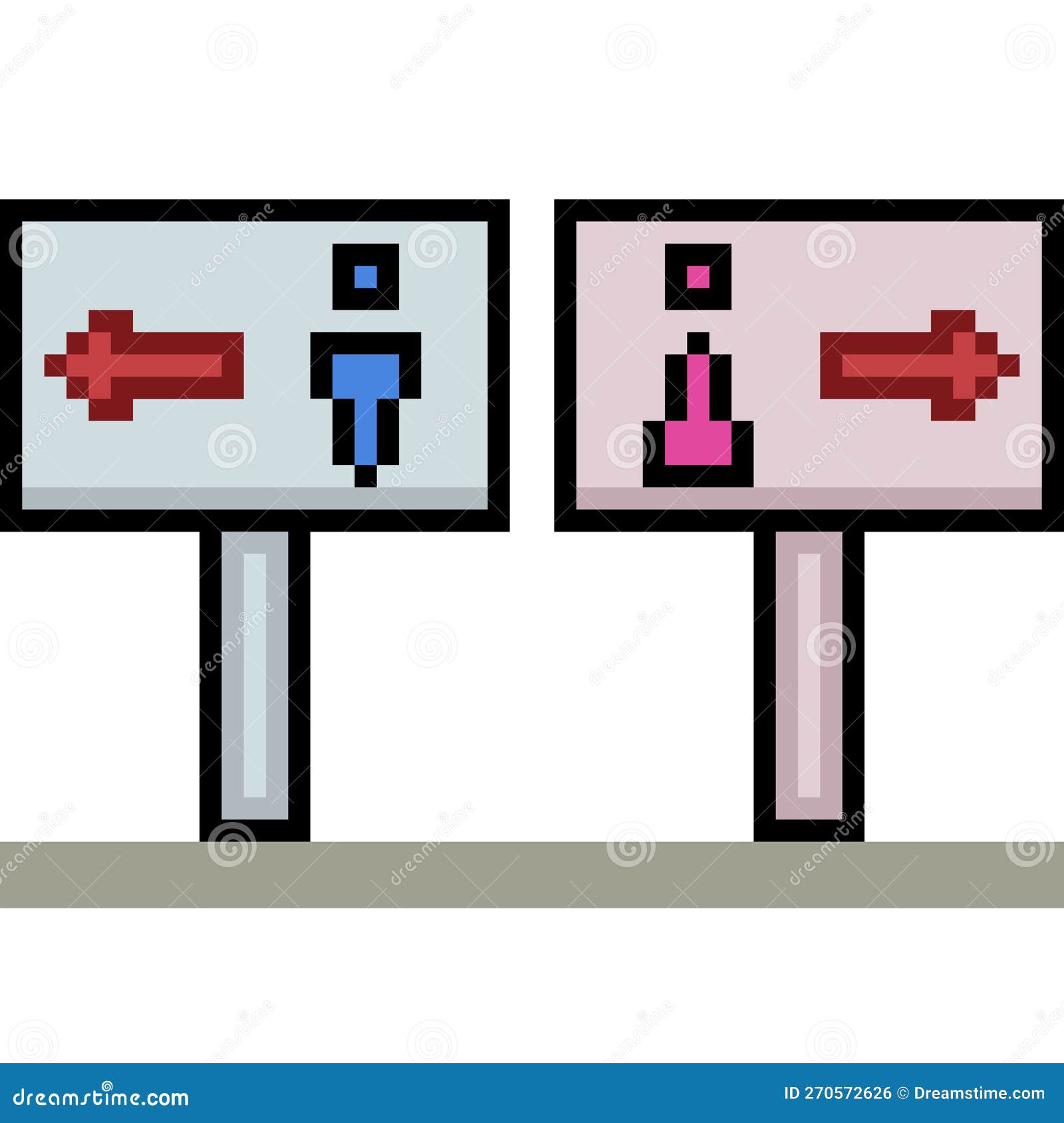Pixel art male female sign stock vector. Illustration of icon - 270572626
