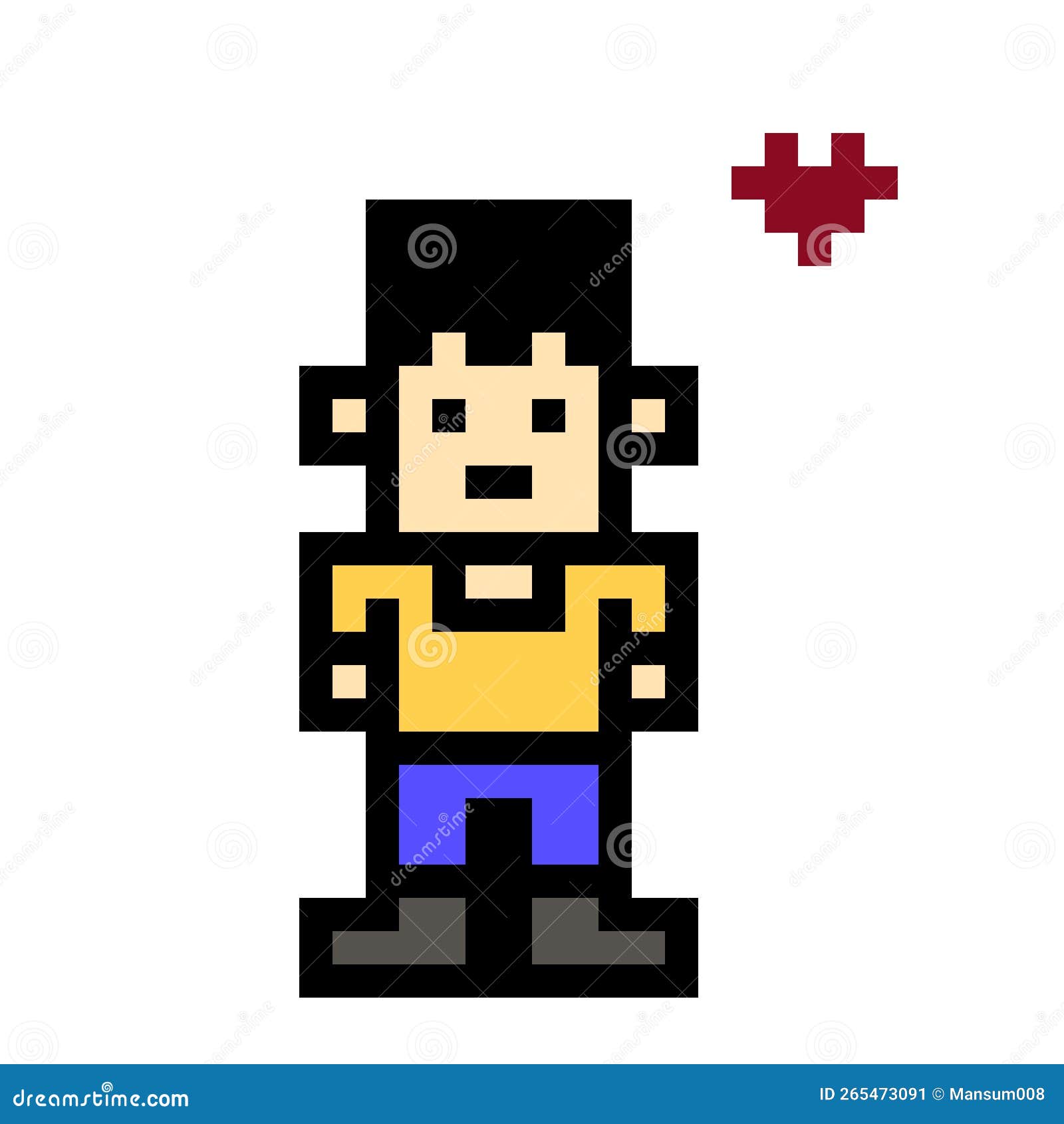 Pixel art of man cartoon stock illustration. Illustration of male ...