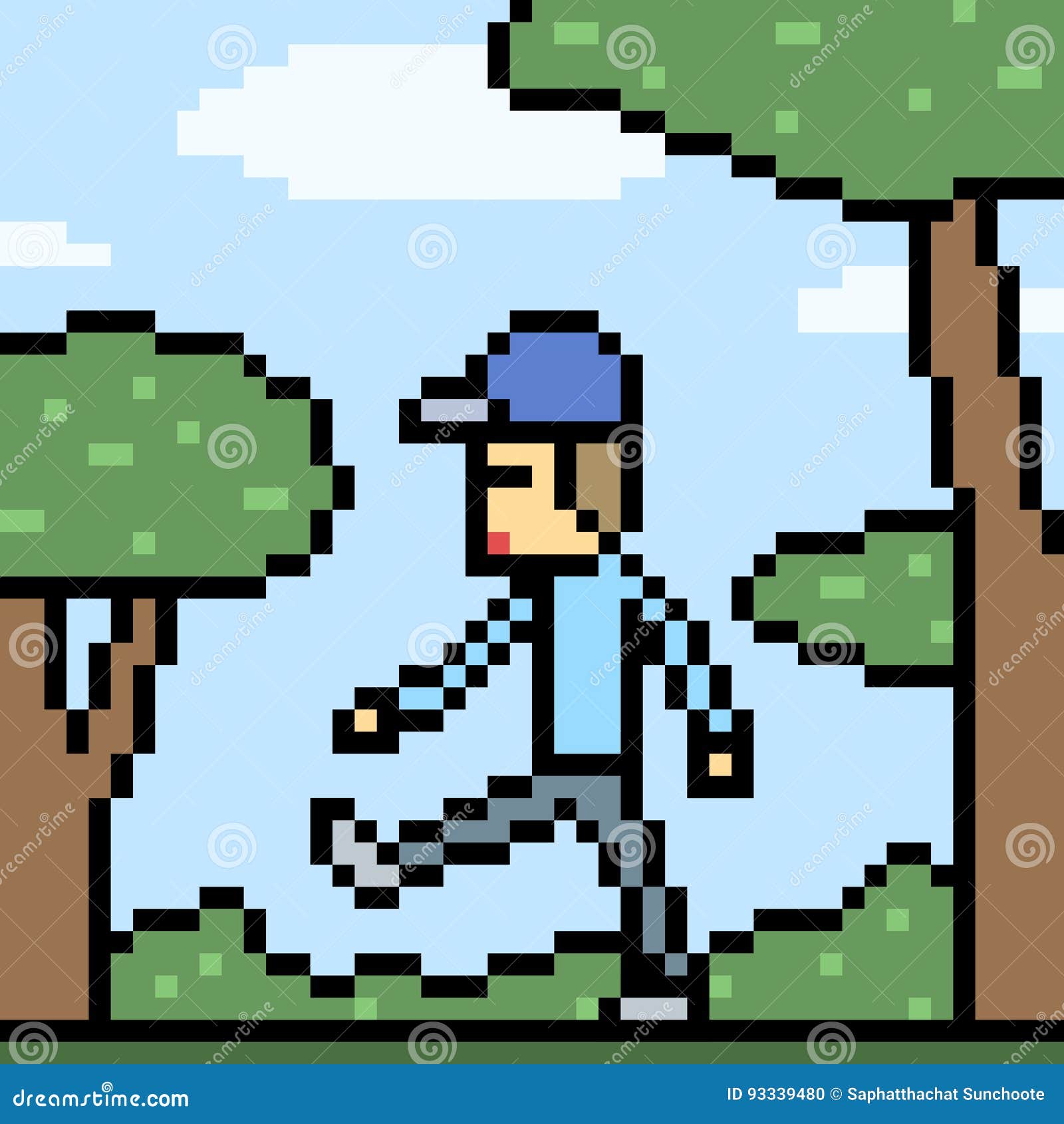 Pixel art man walk relax stock vector. Illustration of rectangle - 93339480