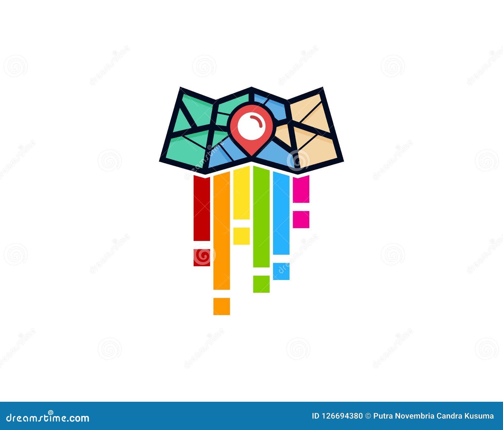 Pixel Art Map Logo Icon Design Ilustración del Vector - Ilustración de ...