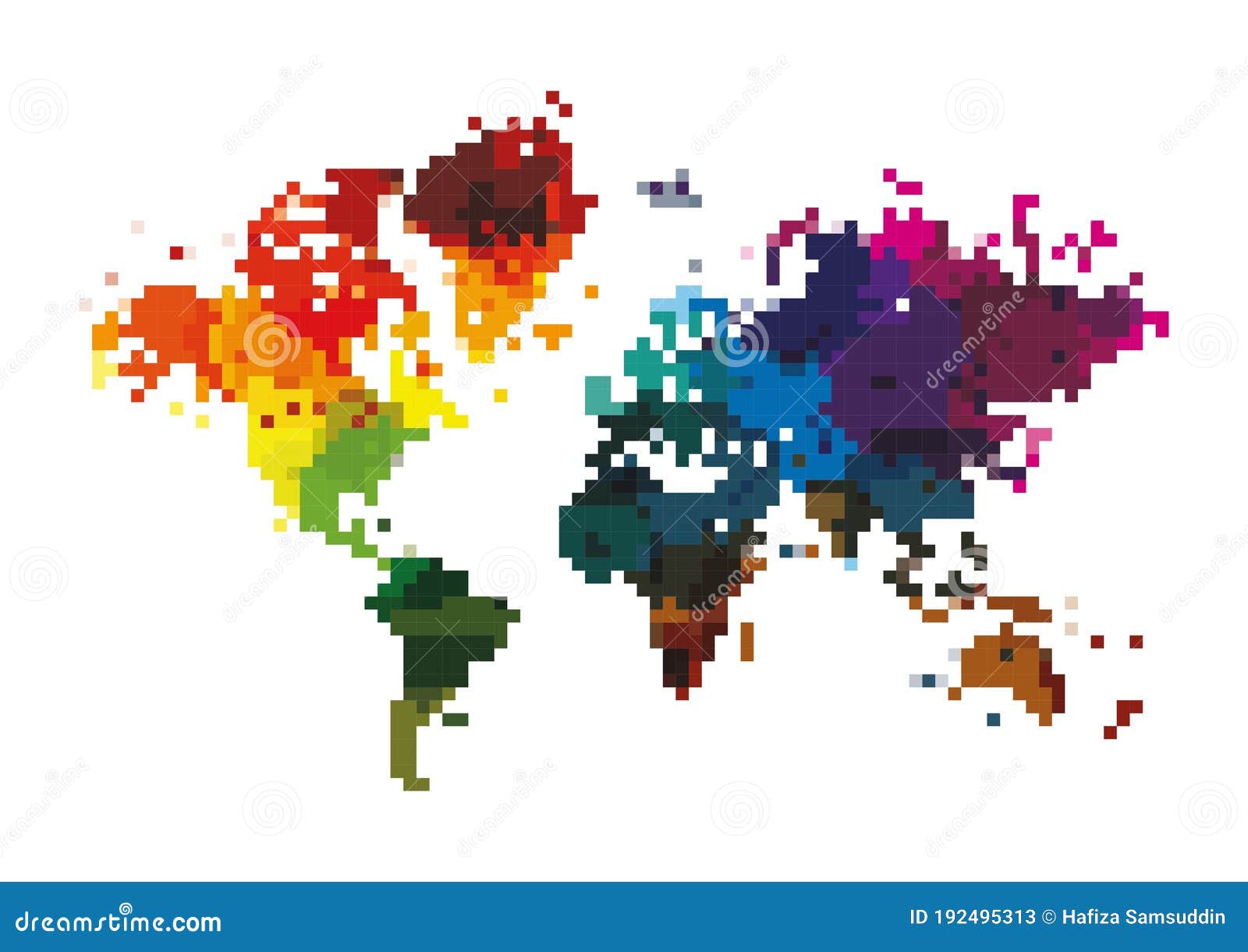 Pixel Art Map. Vector Illustration Decorative Design Stock Vector ...