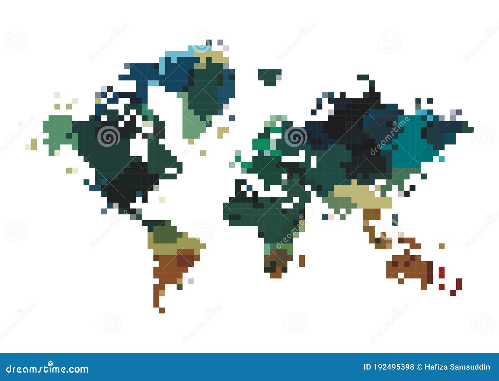 Pixel Art Map. Vector Illustration Decorative Design Stock Vector ...