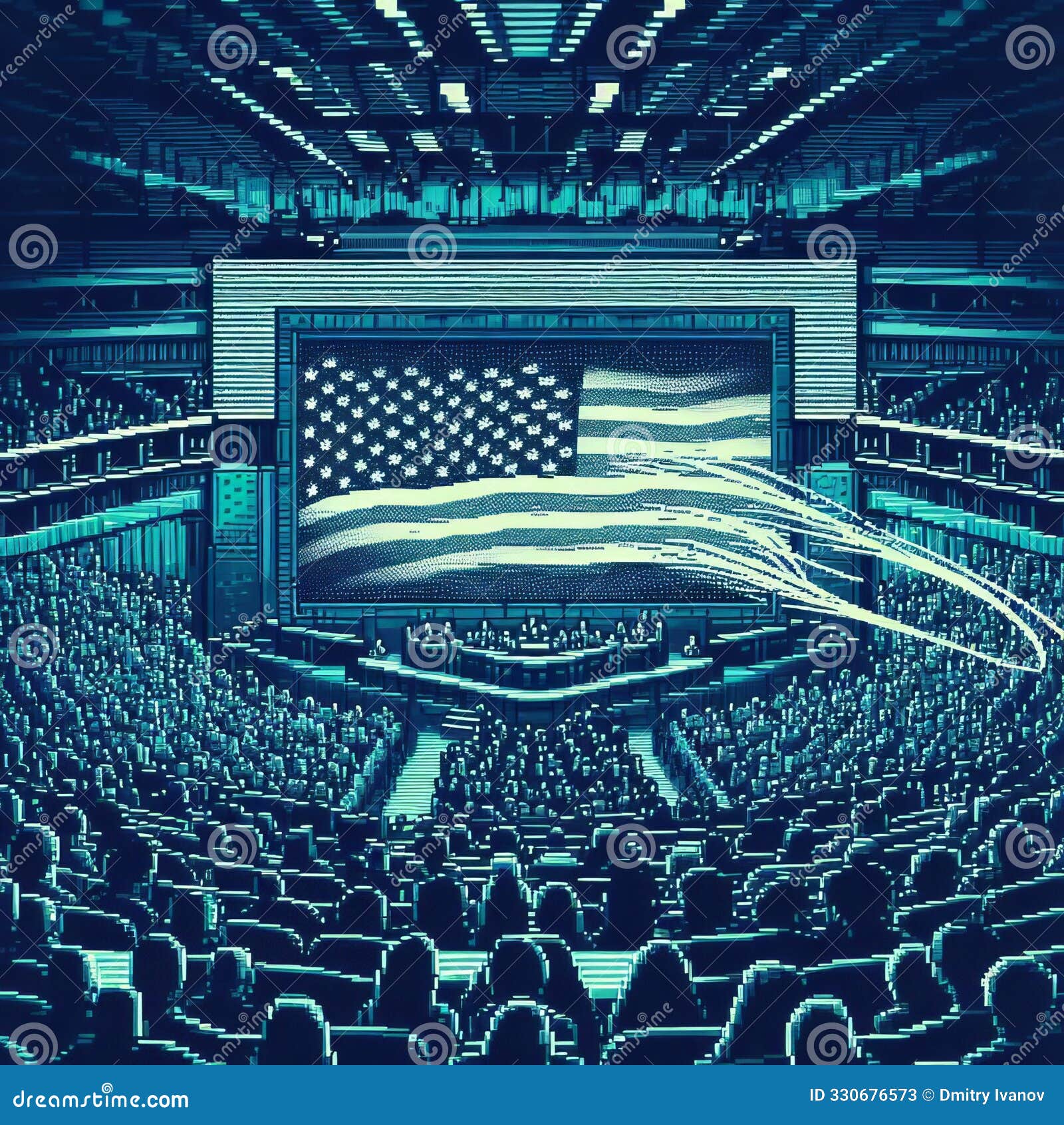 Pixel Art Matrix Code a Close Up of a Television Screen Broad Stock ...