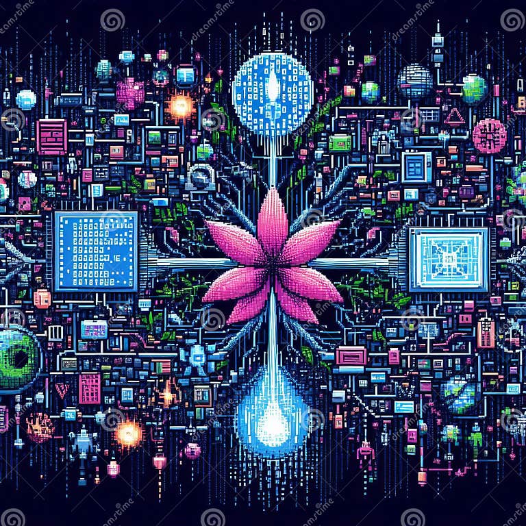 Pixel Art Matrix Code Pixelated Designs Interspersed Stock Illustration ... Pixel Art Matrix Code Pixelated Designs Interspersed Stock Illustration ...
