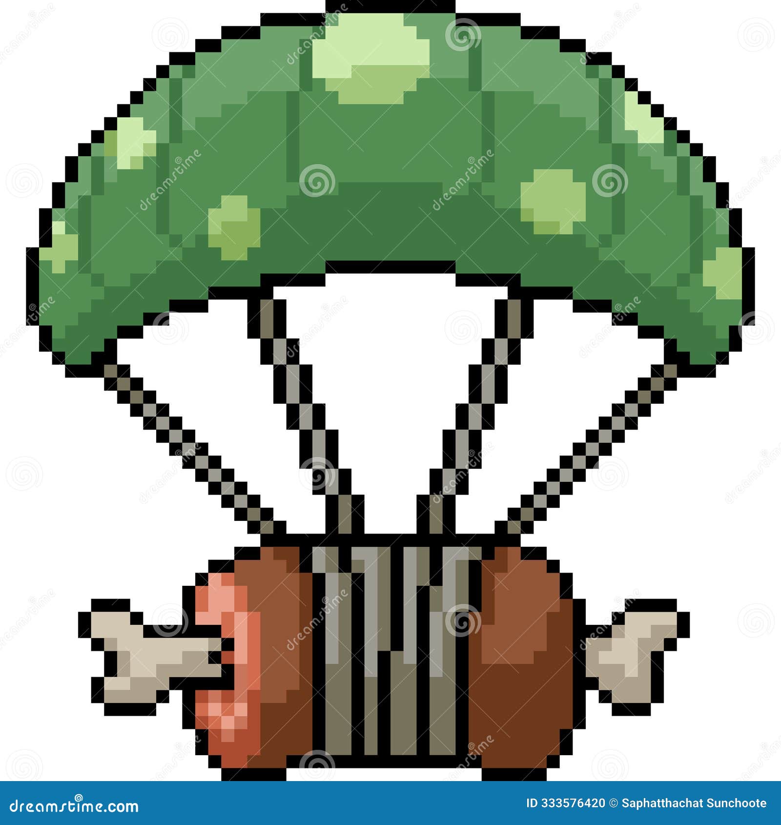Pixel Art of Meat Deliver Parachute Stock Illustration - Illustration ...