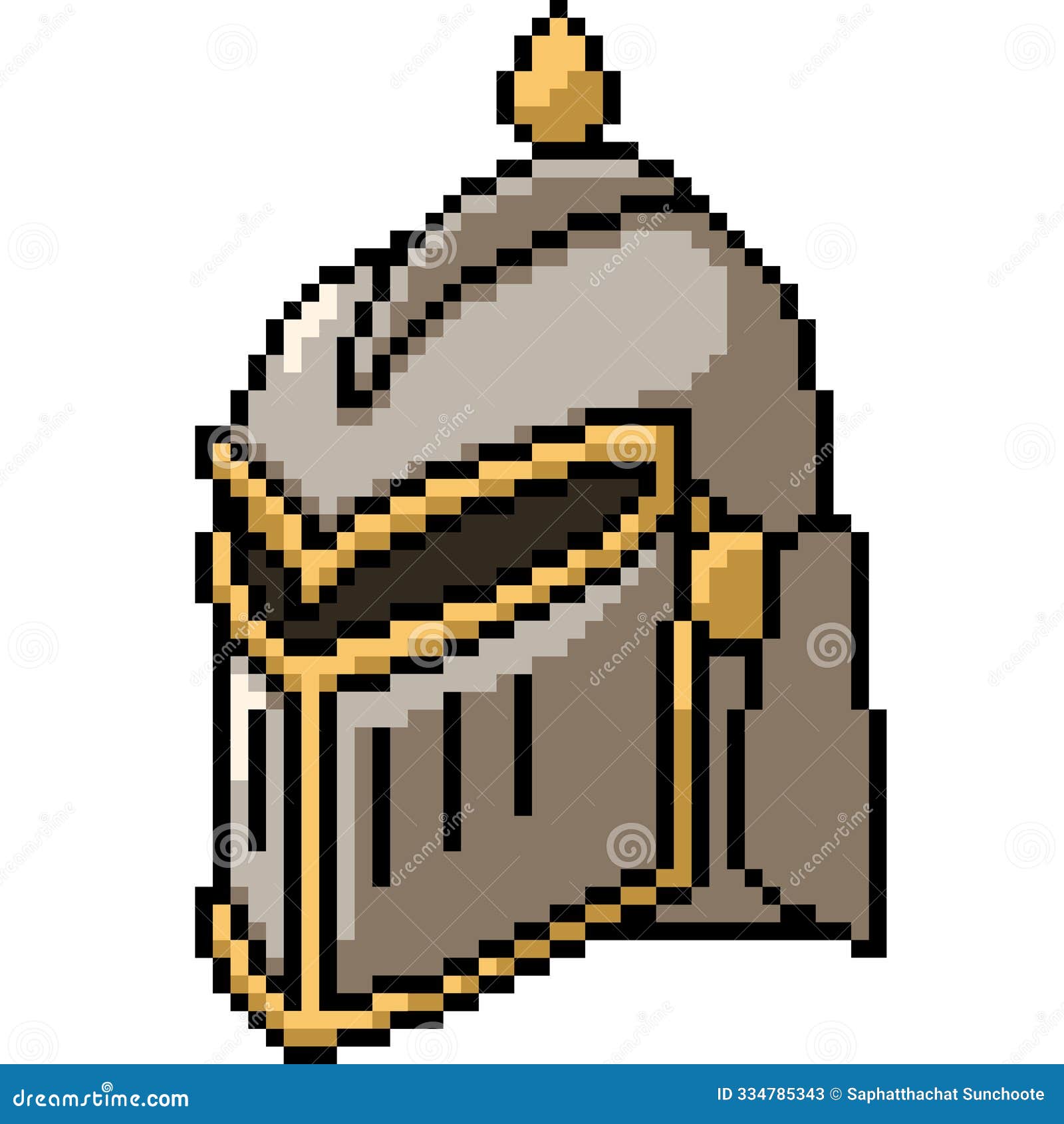 Pixel Art of Medieval Knight Helmet Stock Illustration - Illustration ...