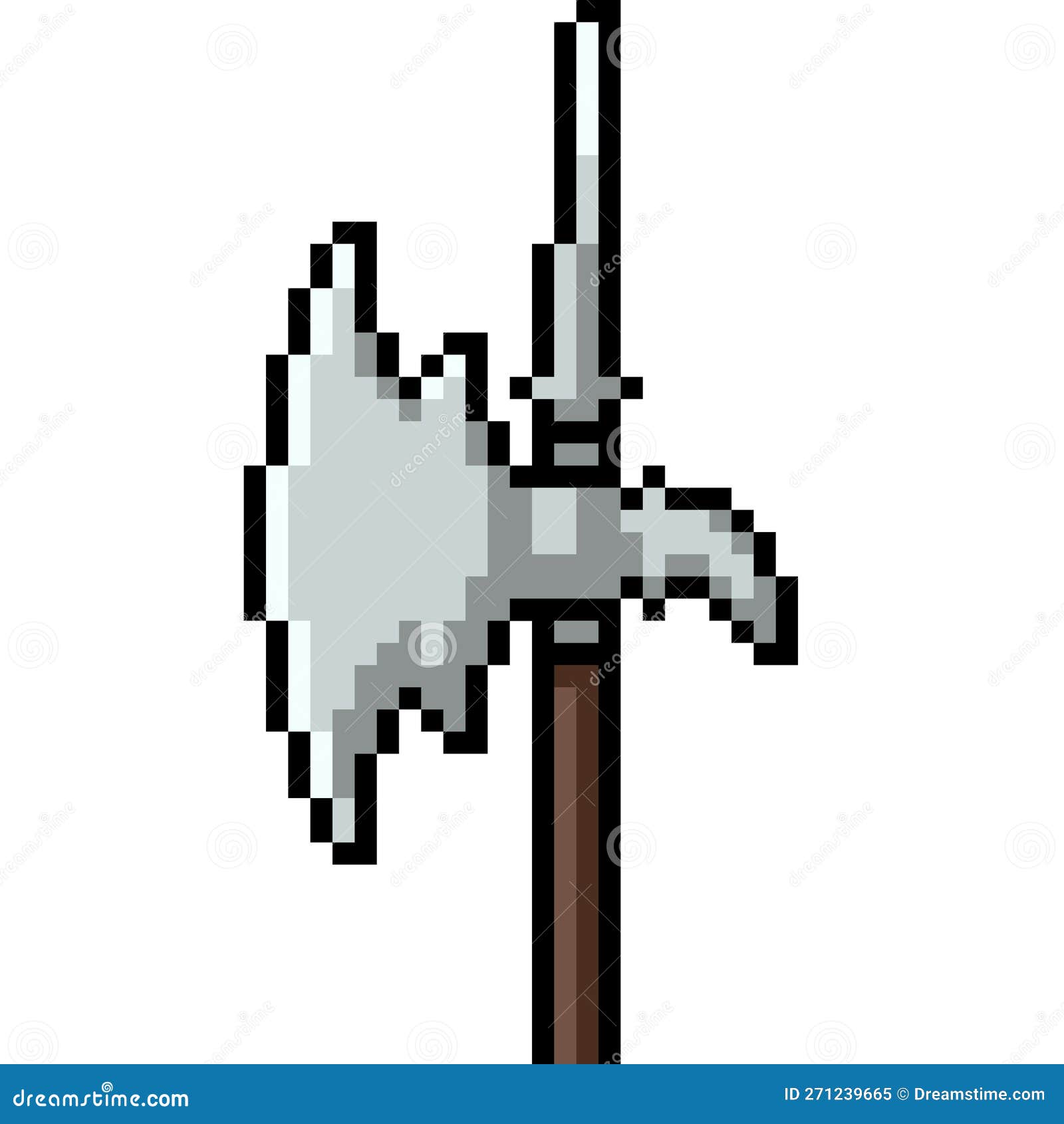 Pixel Art Medieval Weapon Halberd Stock Vector - Illustration of doodle ...
