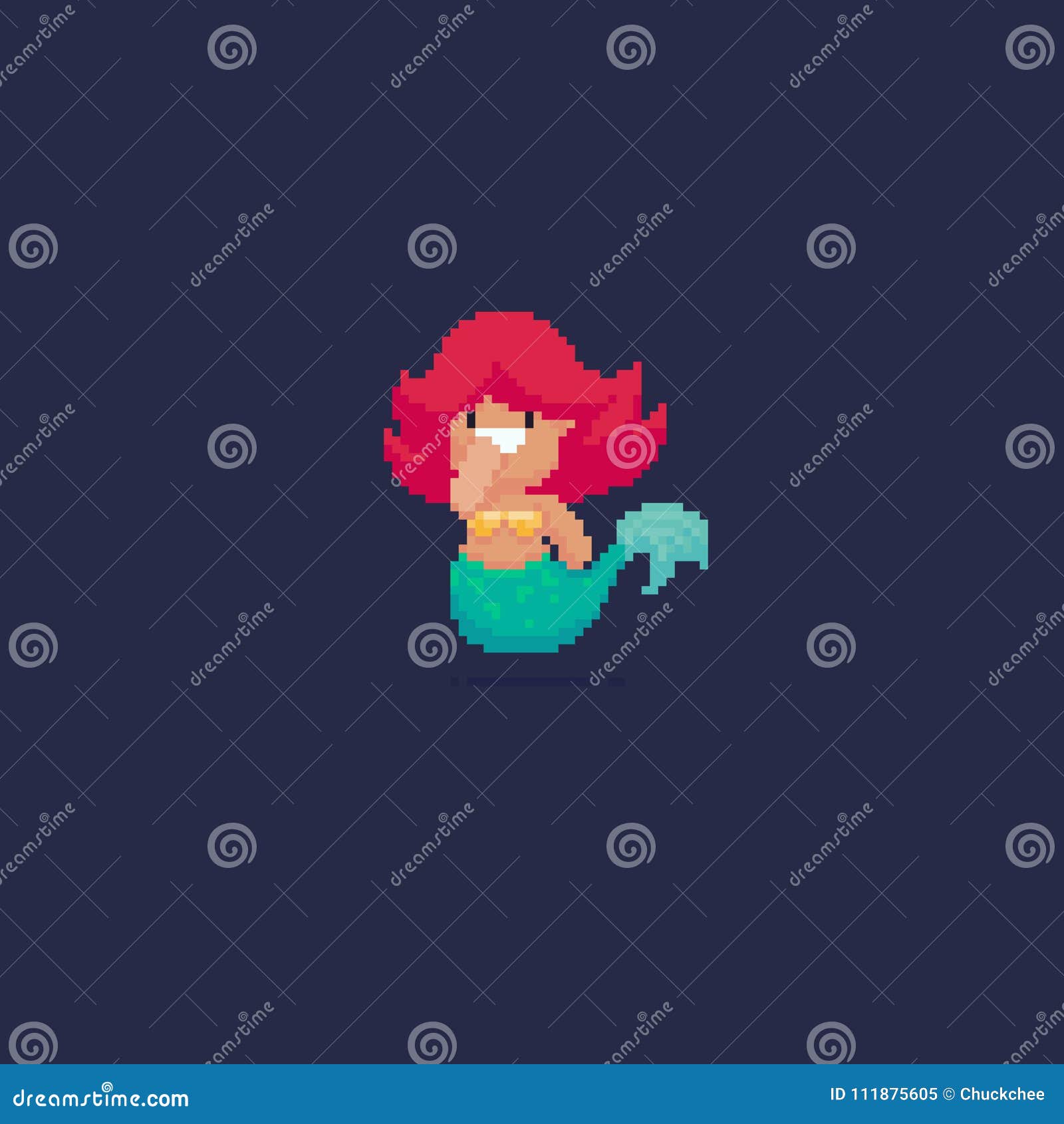 Pixel Art Mermaid ilustración del vector. Ilustración de cobarde ...