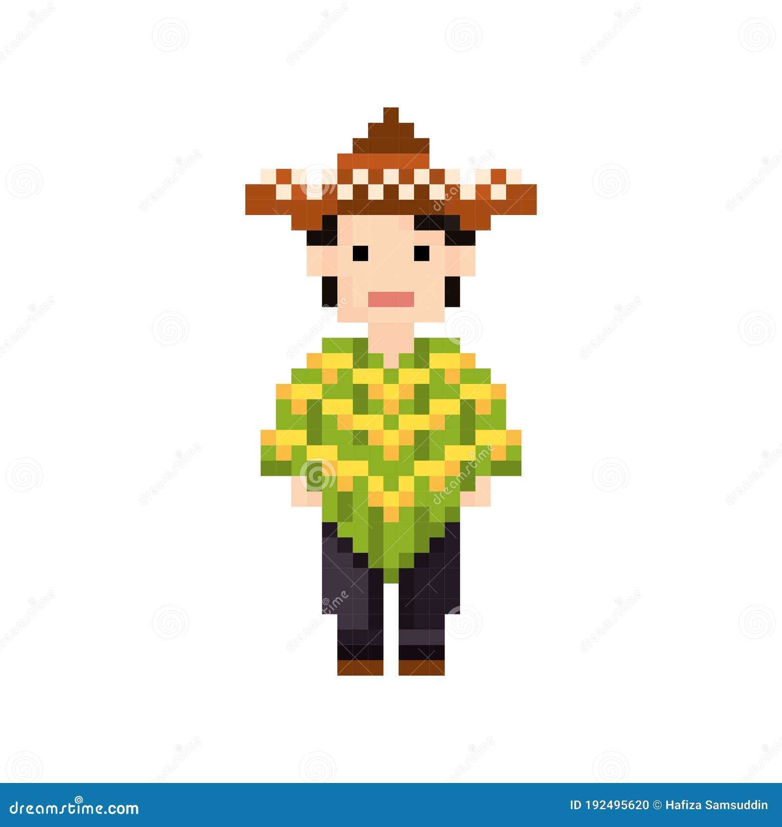 Pixel Art Mexican Guy Vector Illustration | CartoonDealer.com #121805854