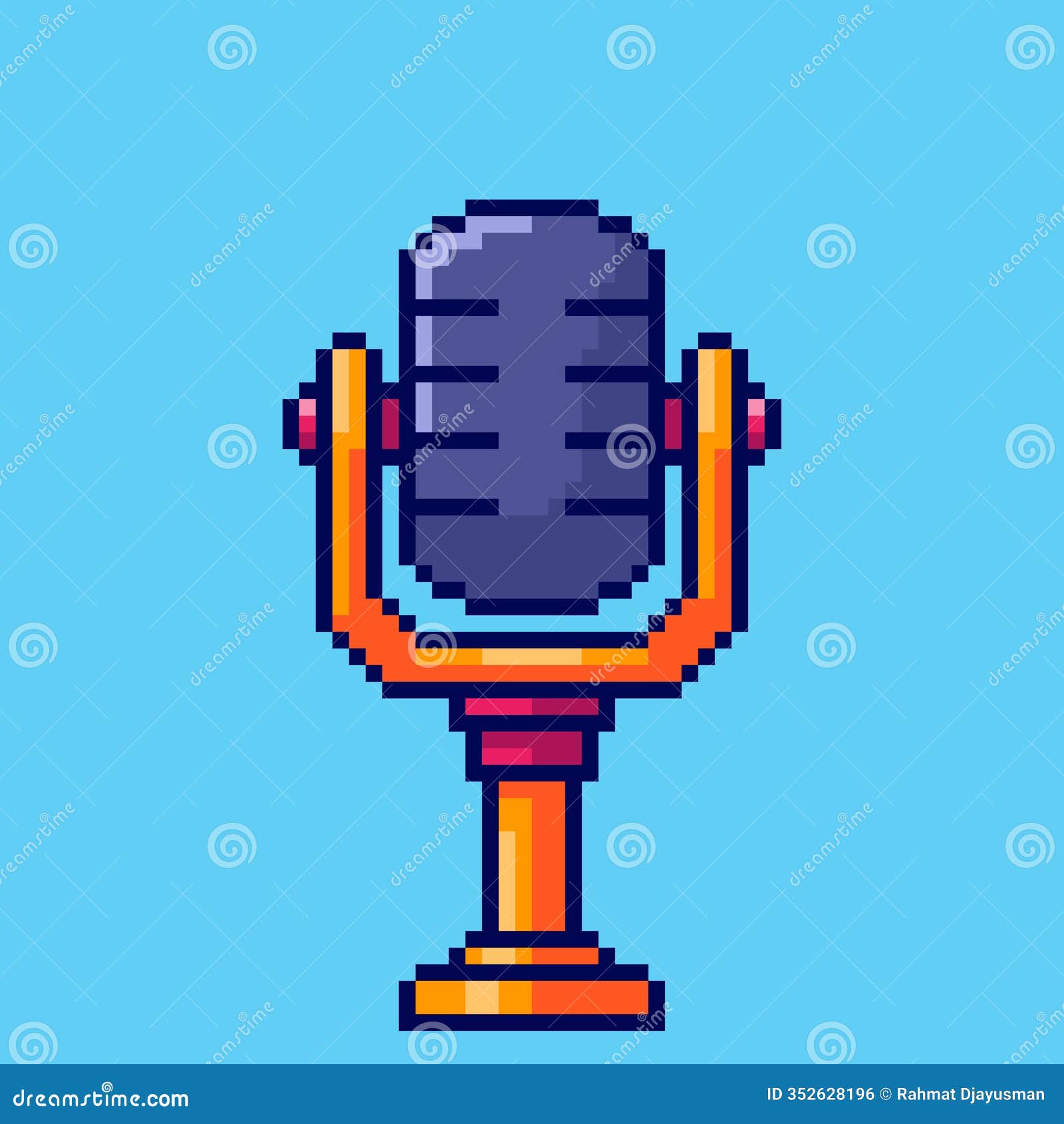Pixel Art Microphone Game Asset Design Stock Illustration ...