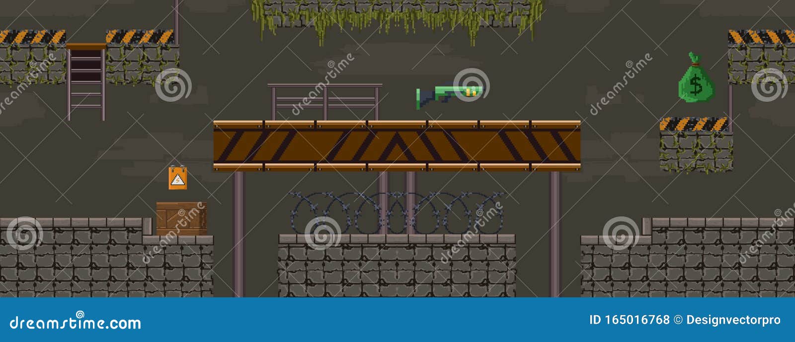 Pixel Art Military Shooting Objects for Game Stock Vector ...