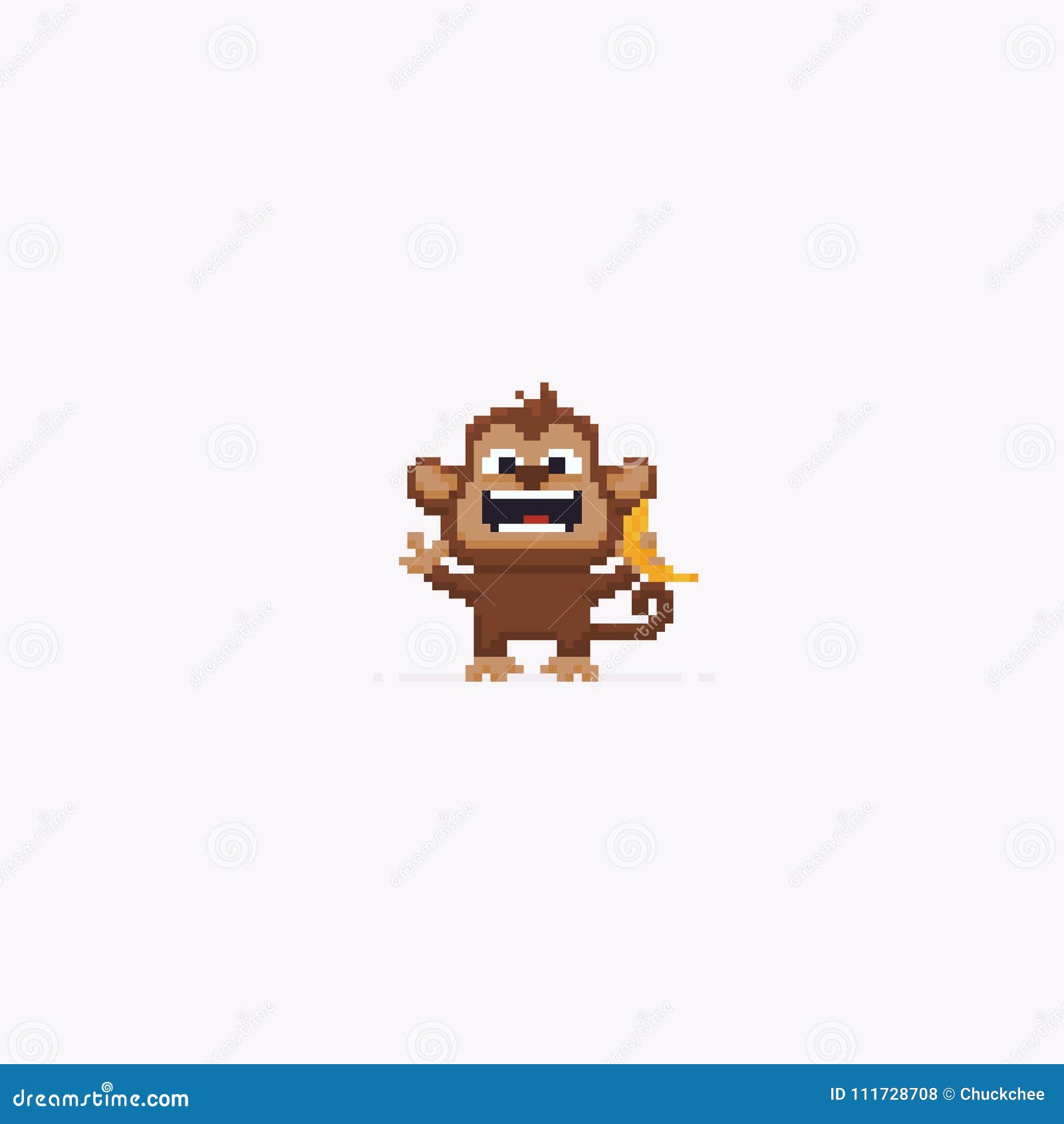 Pixel Art Monkey ilustración del vector. Ilustración de juego - 111728708