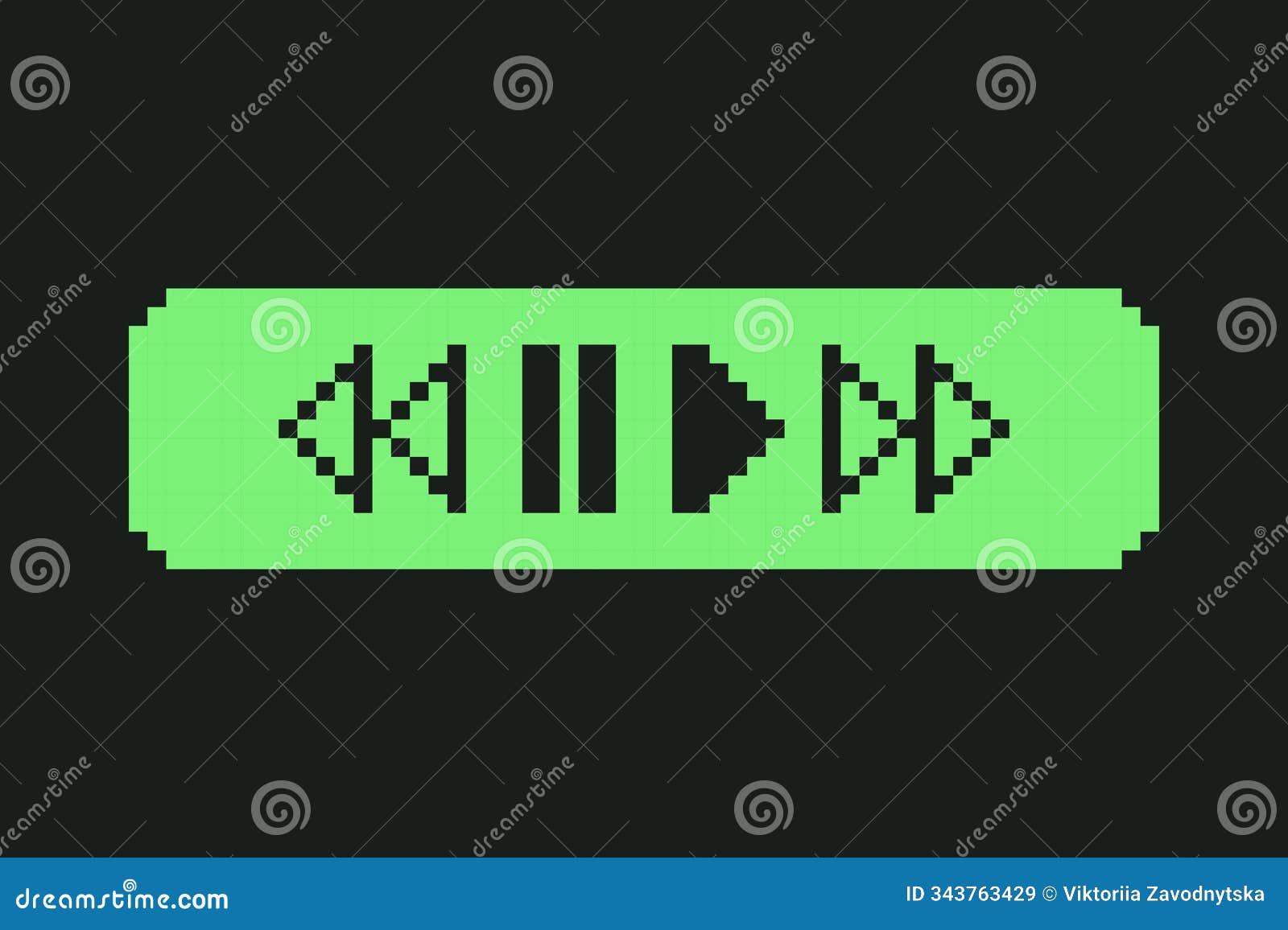 Pixel Art Music Player Controls Bar Retro. Cartoon Vector ...