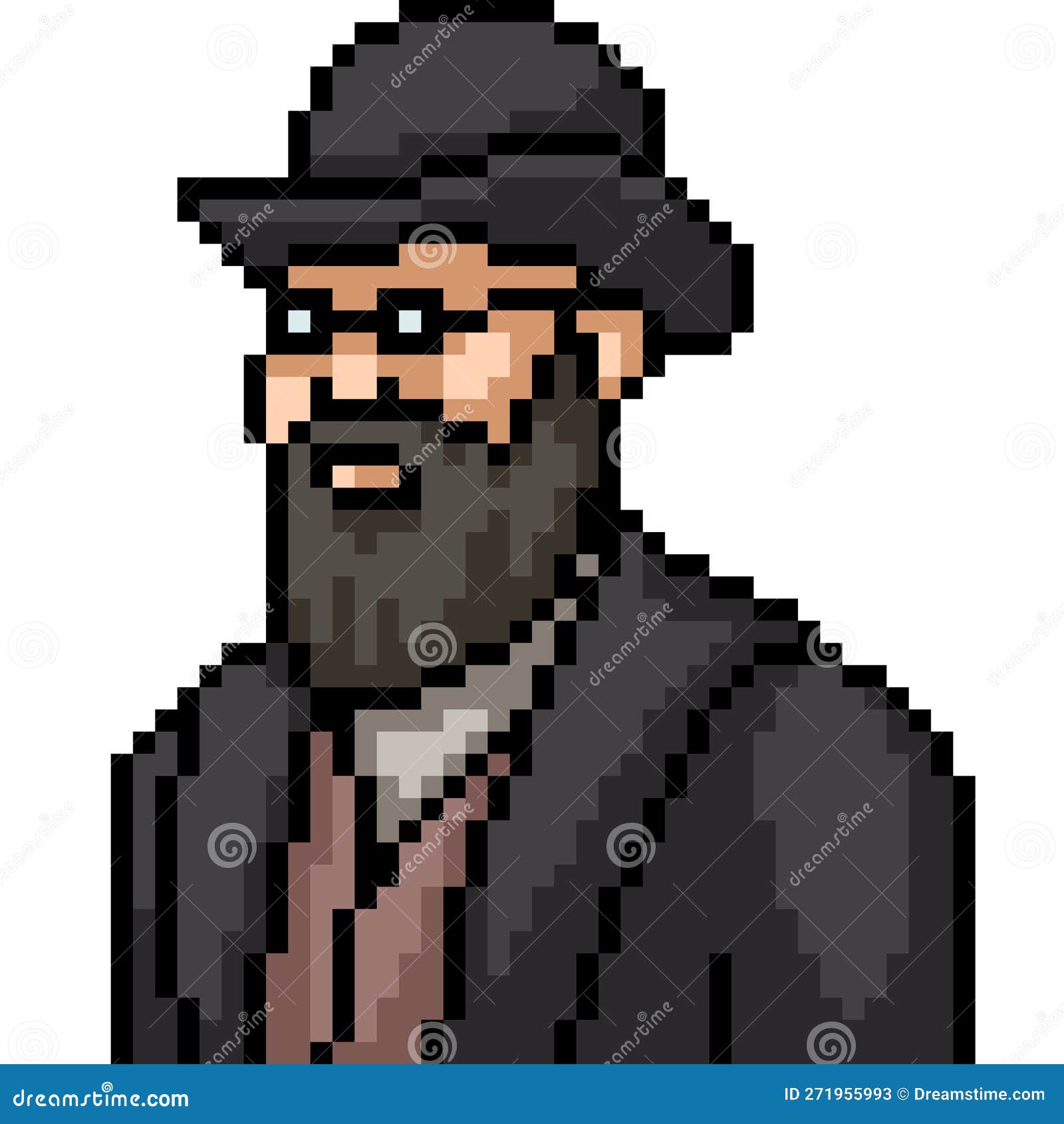 Pixel Art Mysterious Suit Man Stock Vector - Illustration of icon, boss: 271955993