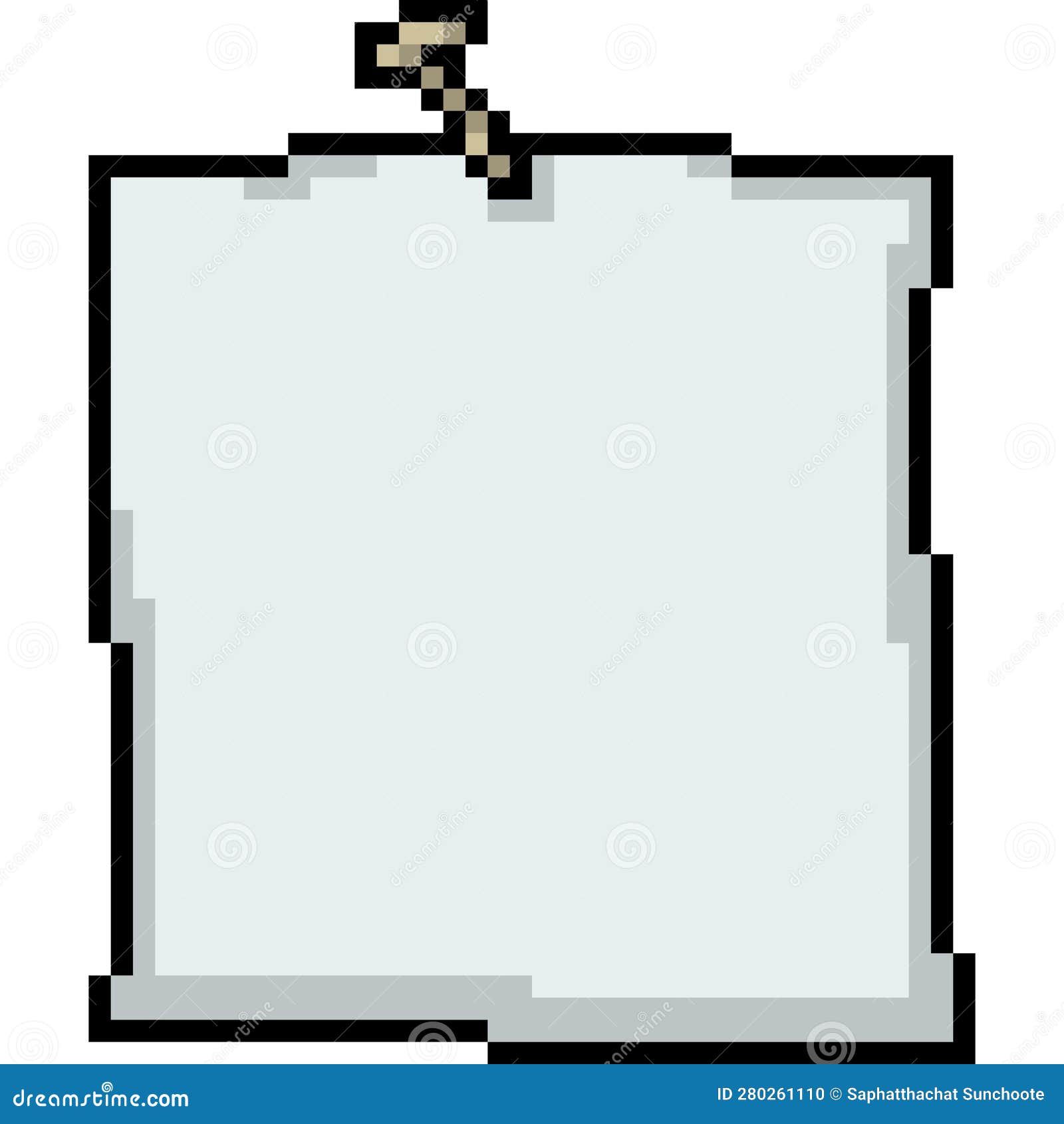 Pixel art nail paper blank stock vector. Illustration of icon - 280261110