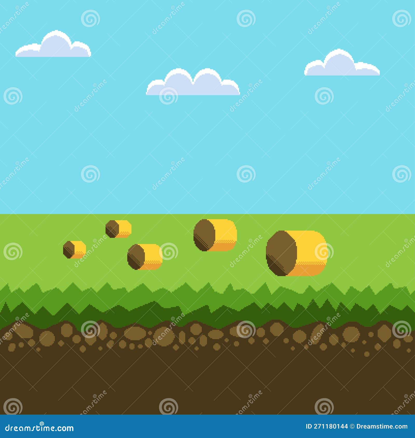 Pixel art nature elements stock illustration. Illustration of simple ...