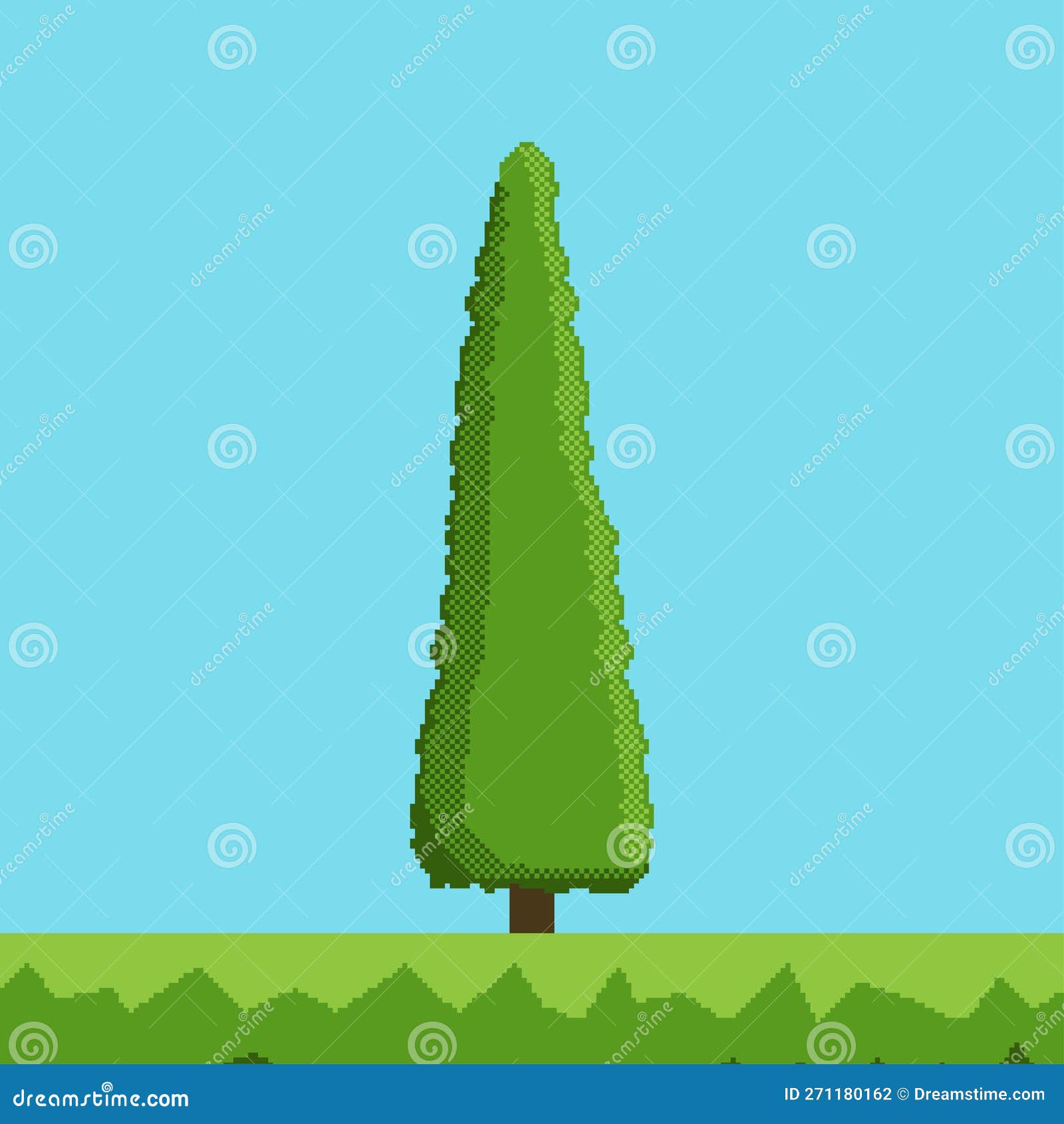 Pixel art nature elements stock vector. Illustration of landscape ...