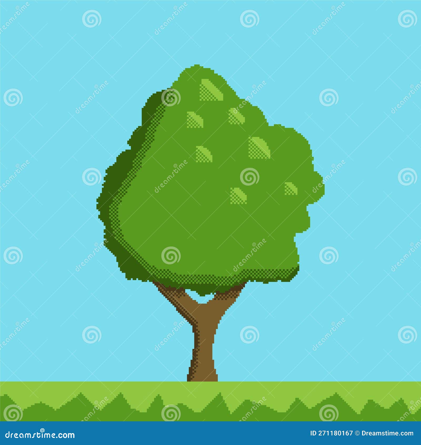 Pixel art nature elements stock vector. Illustration of stylization ...