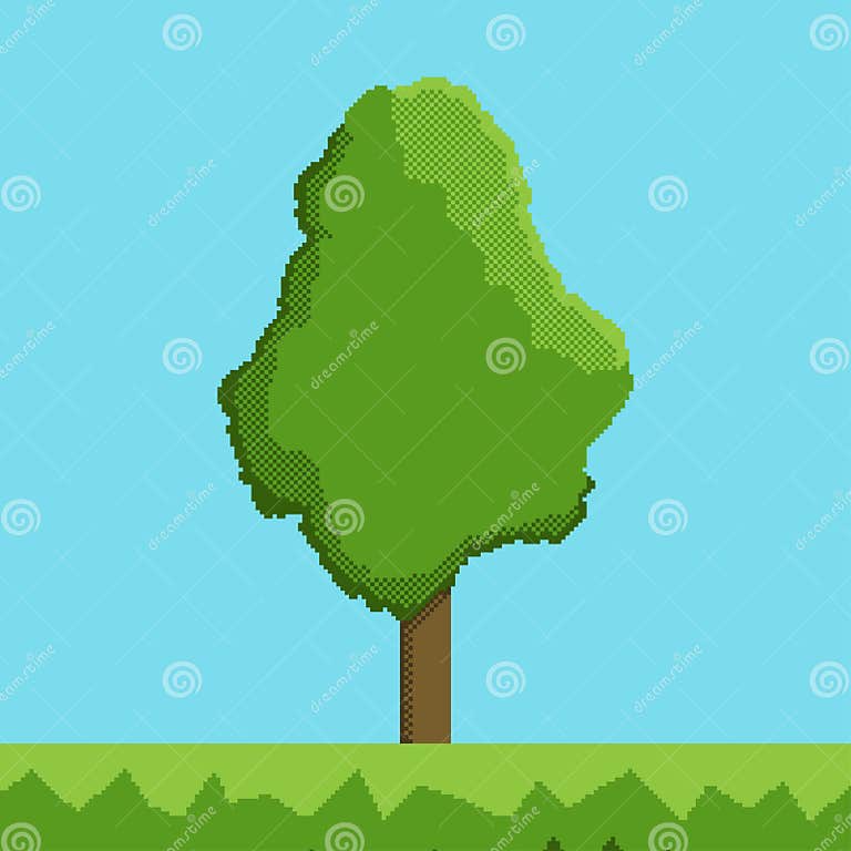 Pixel art nature elements stock vector. Illustration of pixart - 271180189