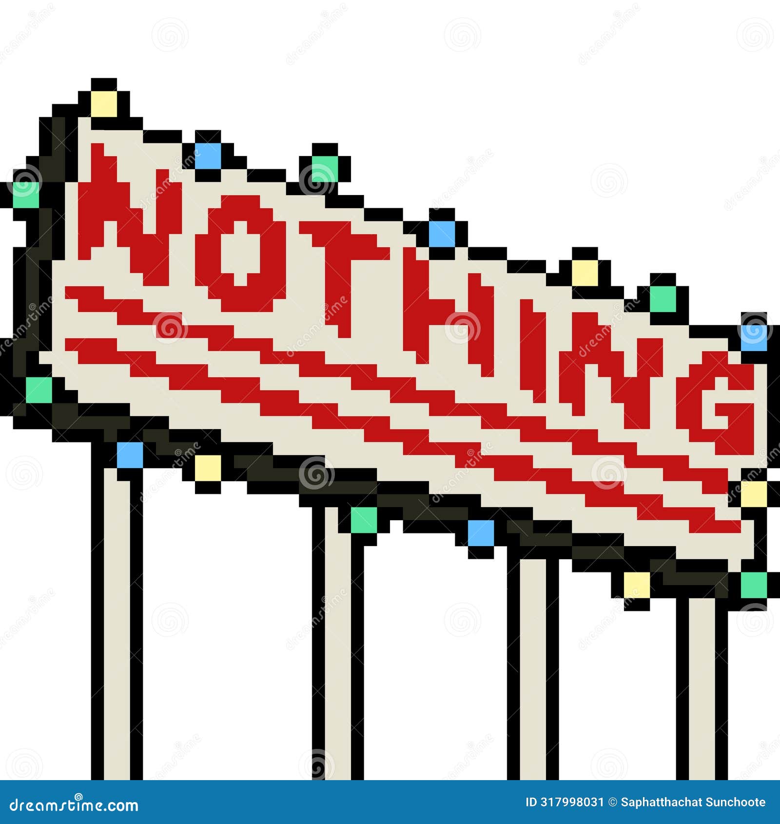 Pixel Art Of Nothing Sign Billboard Cartoon Vector | CartoonDealer.com ...