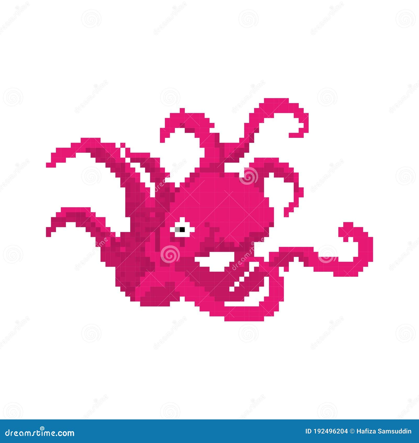 Pixel Art Octopus. Vector Illustration Decorative Design Stock Vector ...