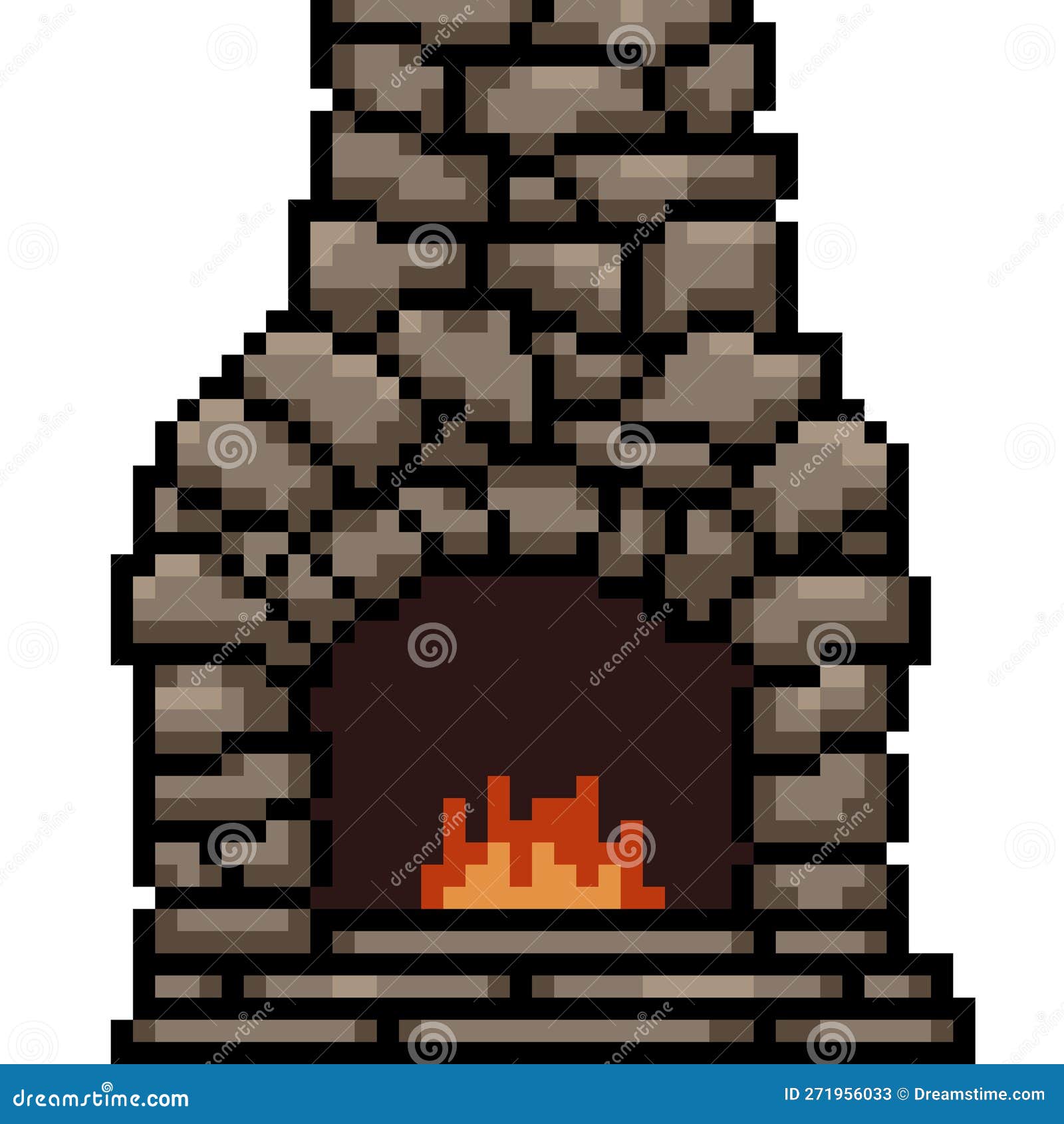 Pixel Art Old Stone Chimney Stock Vector - Illustration of stone, icon ...