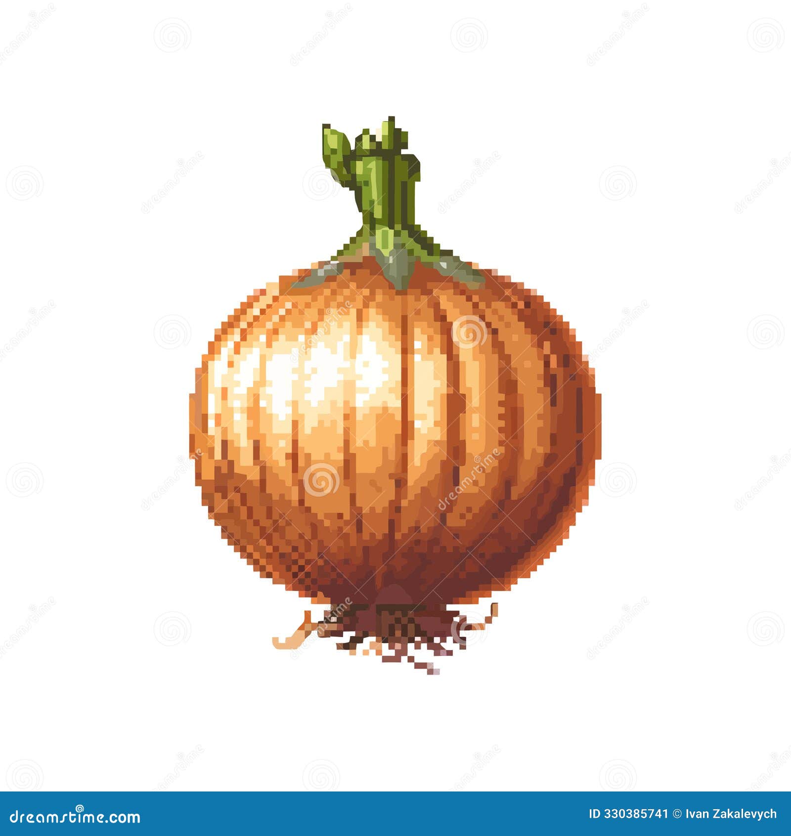 Pixel Art Onion with Detailed Shading. Vector Icon Design Stock ...
