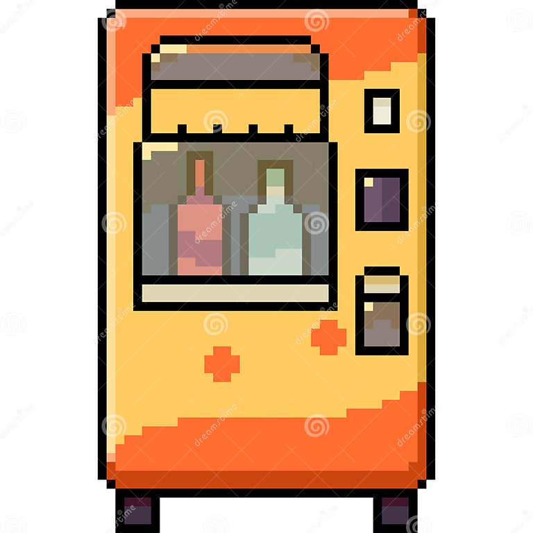 Pixel Art of Orange Vending Machine Stock Vector - Illustration of cold ...