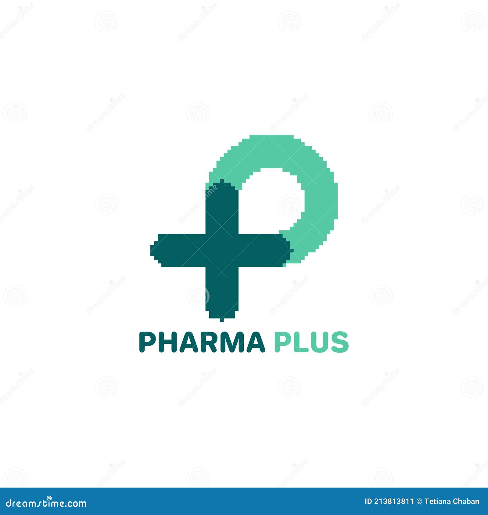 Pixel Art P Logo, P with Plus Logo. Medical Logo Stock Vector ...
