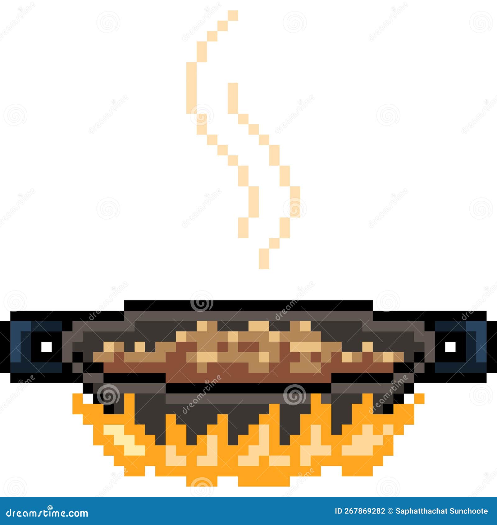 Pixel art pan cook kitchen stock vector. Illustration of scent - 267869282