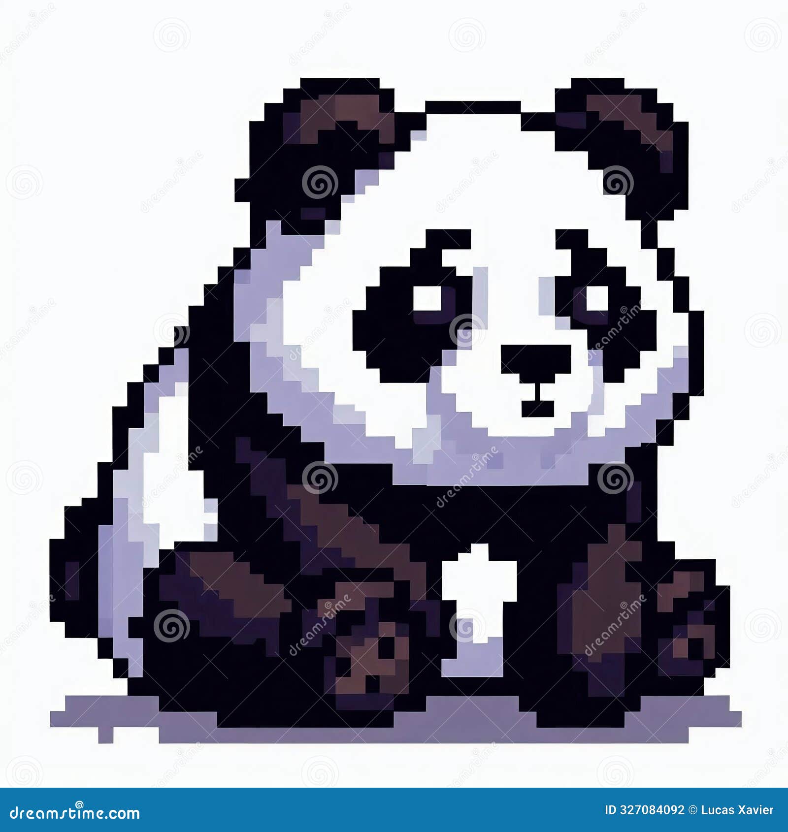 Pixel art panda stock illustration. Illustration of graphics - 327084092