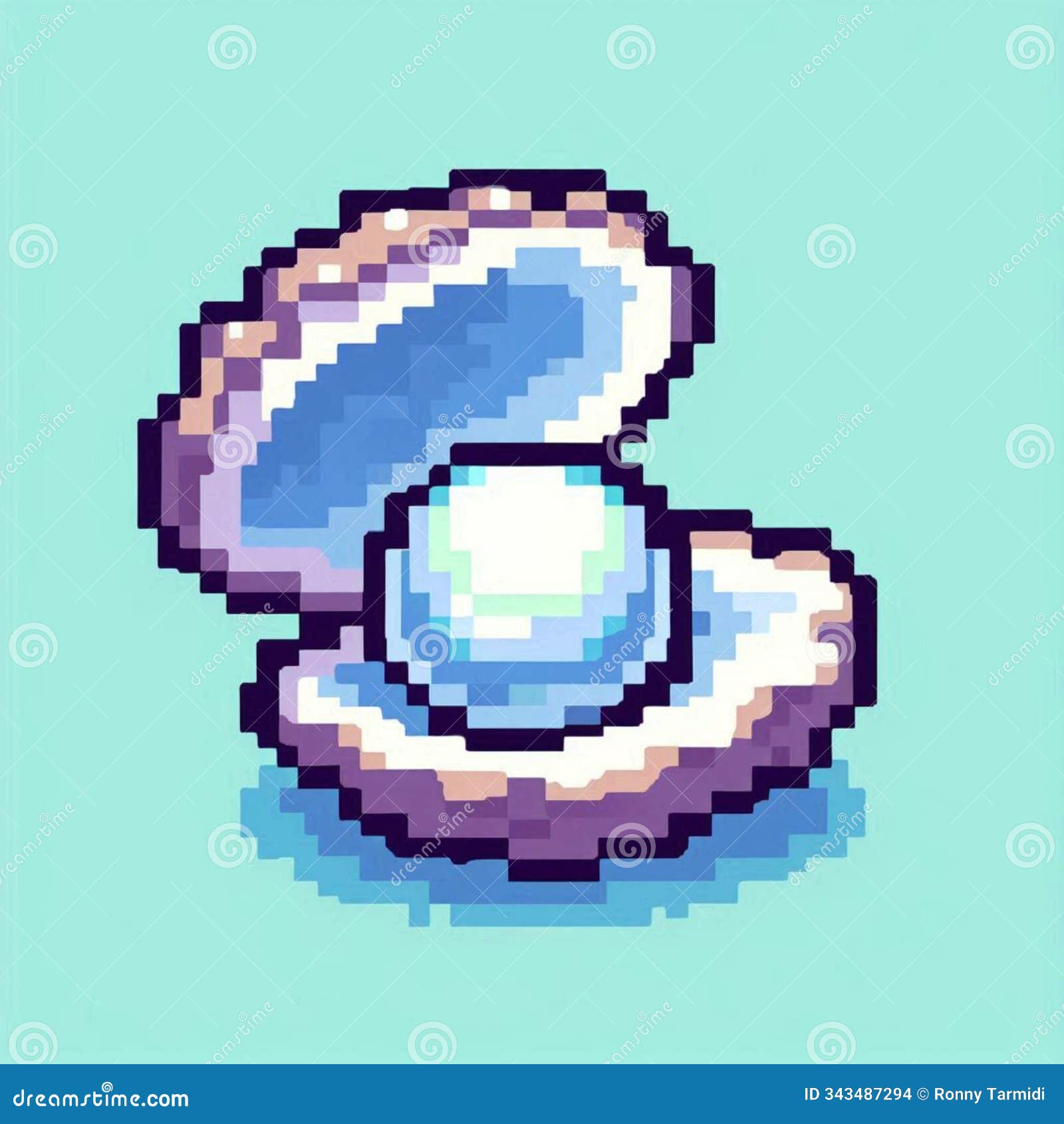 Pixel Art Pearl Shell Portrait Stock Photo - Image of portrait, pixel ...