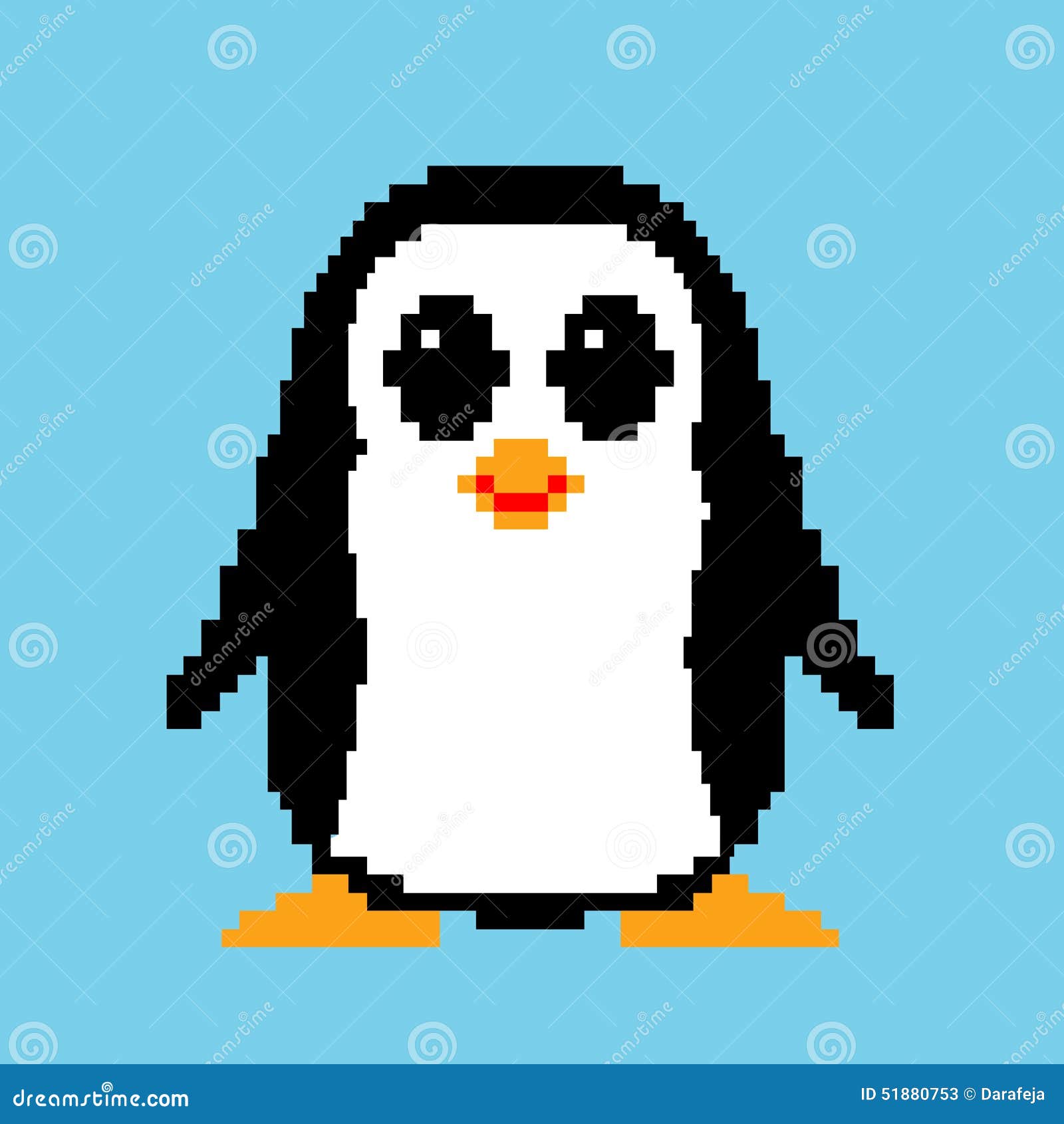 Penguin Pixel Art. Pixelated Flightless Seabird. 8 Bit Vector ...