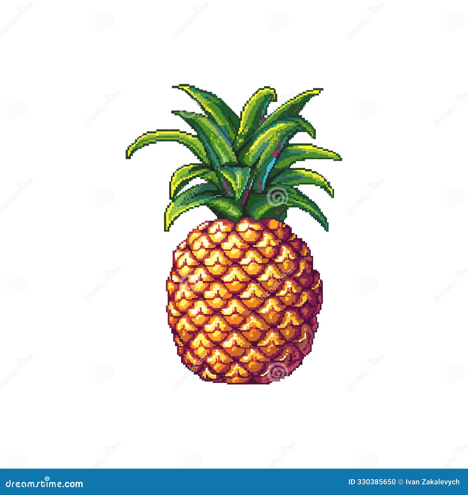 Pixel Art Pineapple with Vibrant Colors and Detailed Texture. Vector ...