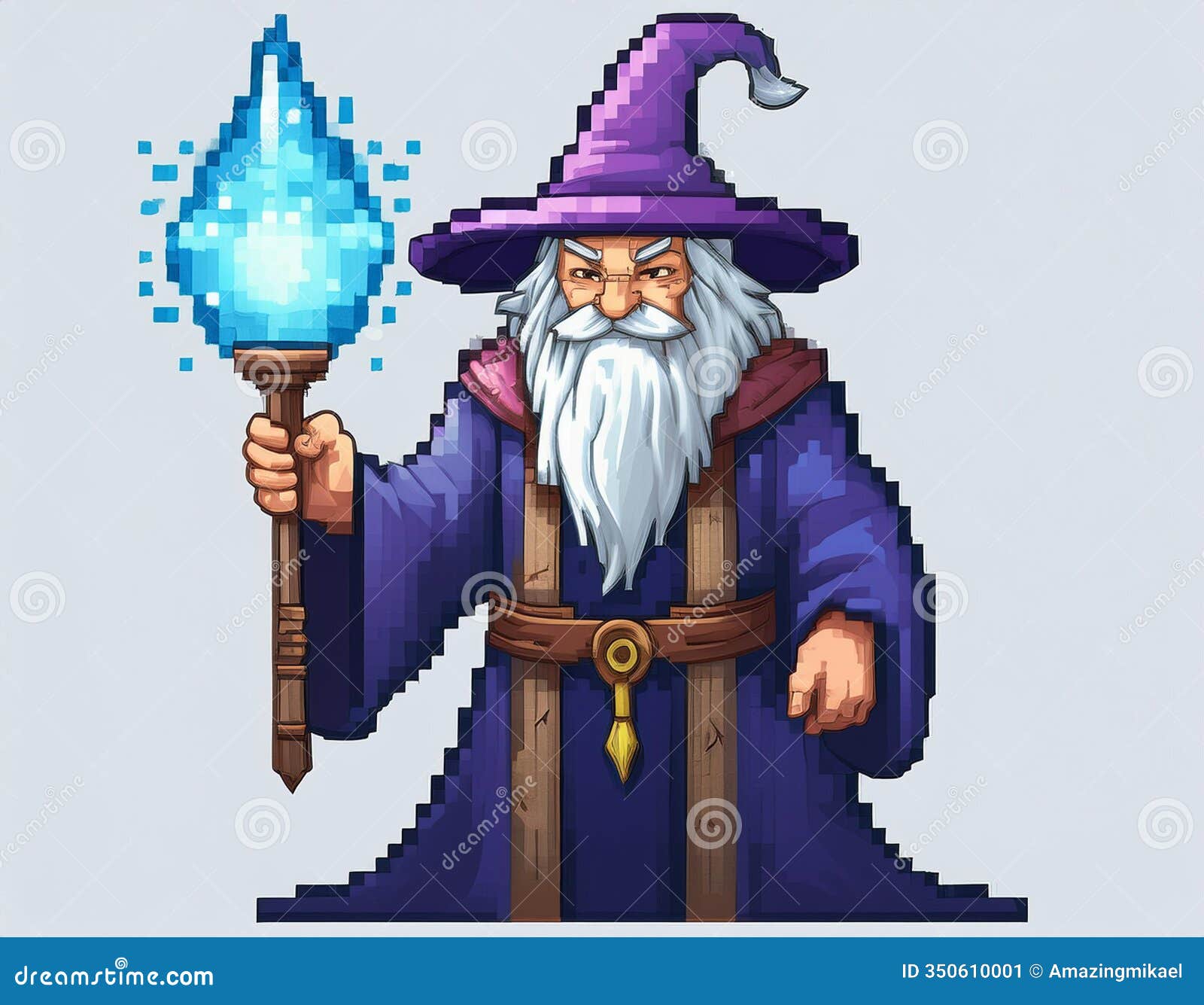Pixel Art Wizard Casting a Spell Stock Image - Image of spell ...