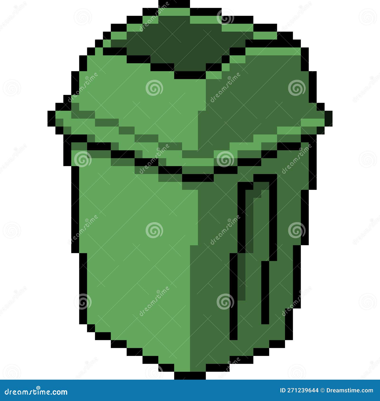 Pixel Art Plastic Garbage Bin Stock Vector - Illustration of isolated ...