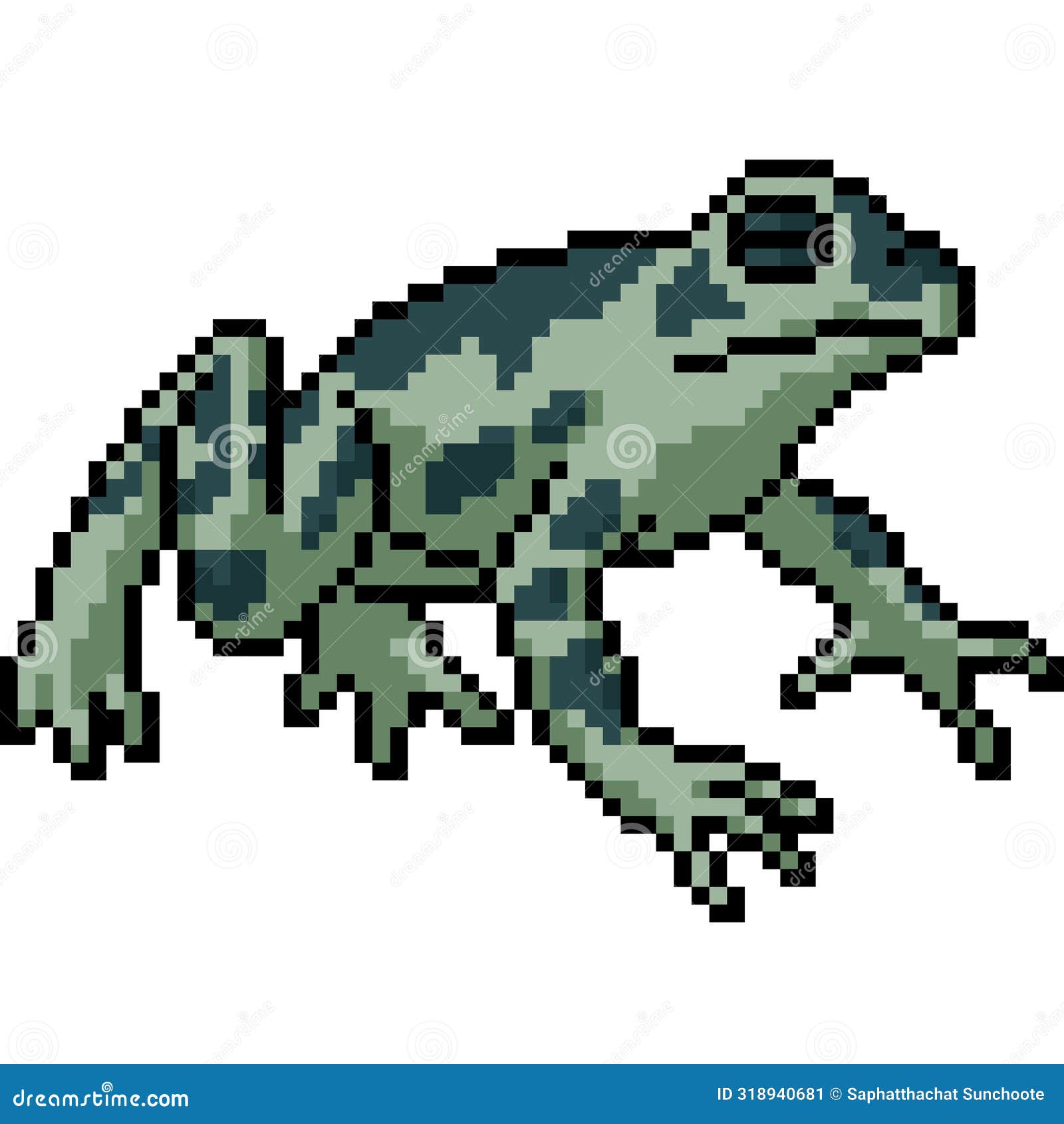 Pixel Art of Poison Green Frog Stock Vector - Illustration of isolated ...