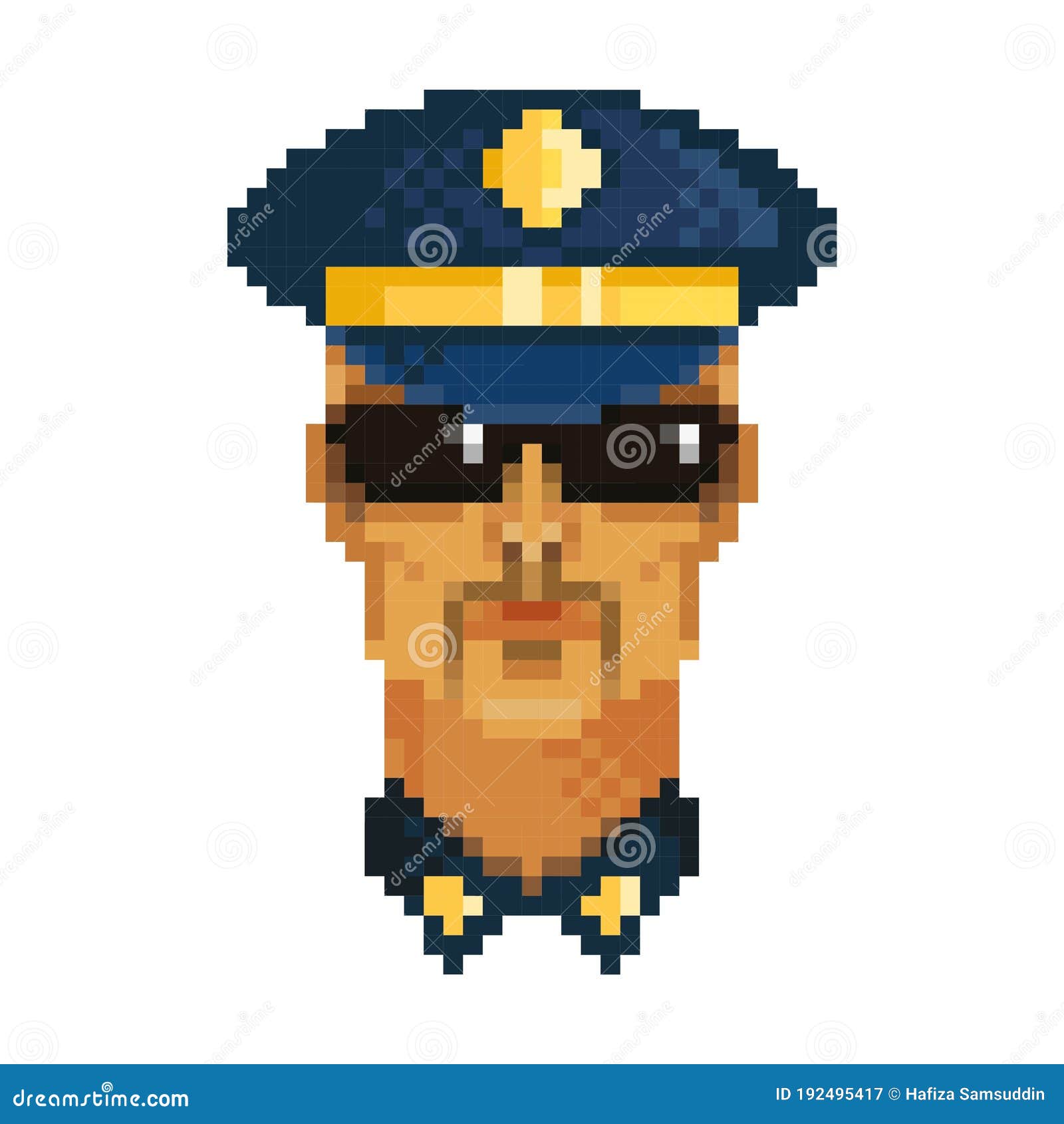 Pixel Art Policeman. Vector Illustration Decorative Design Stock Vector ...