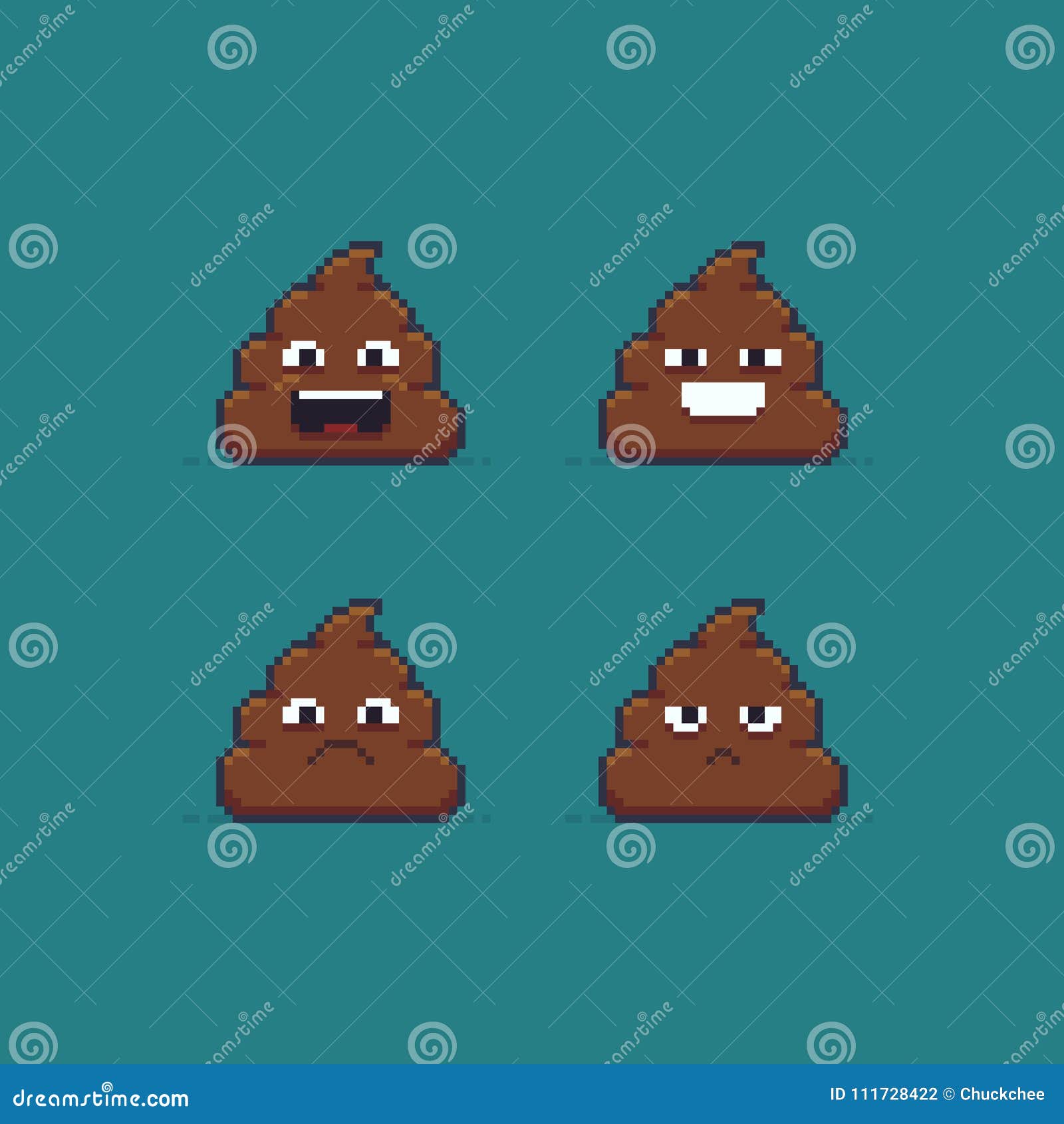 Pixel Art Poop illustration de vecteur. Illustration du comique - 111728422