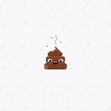 Pixel Art Poop ilustración del vector. Ilustración de emoticono - 111875507