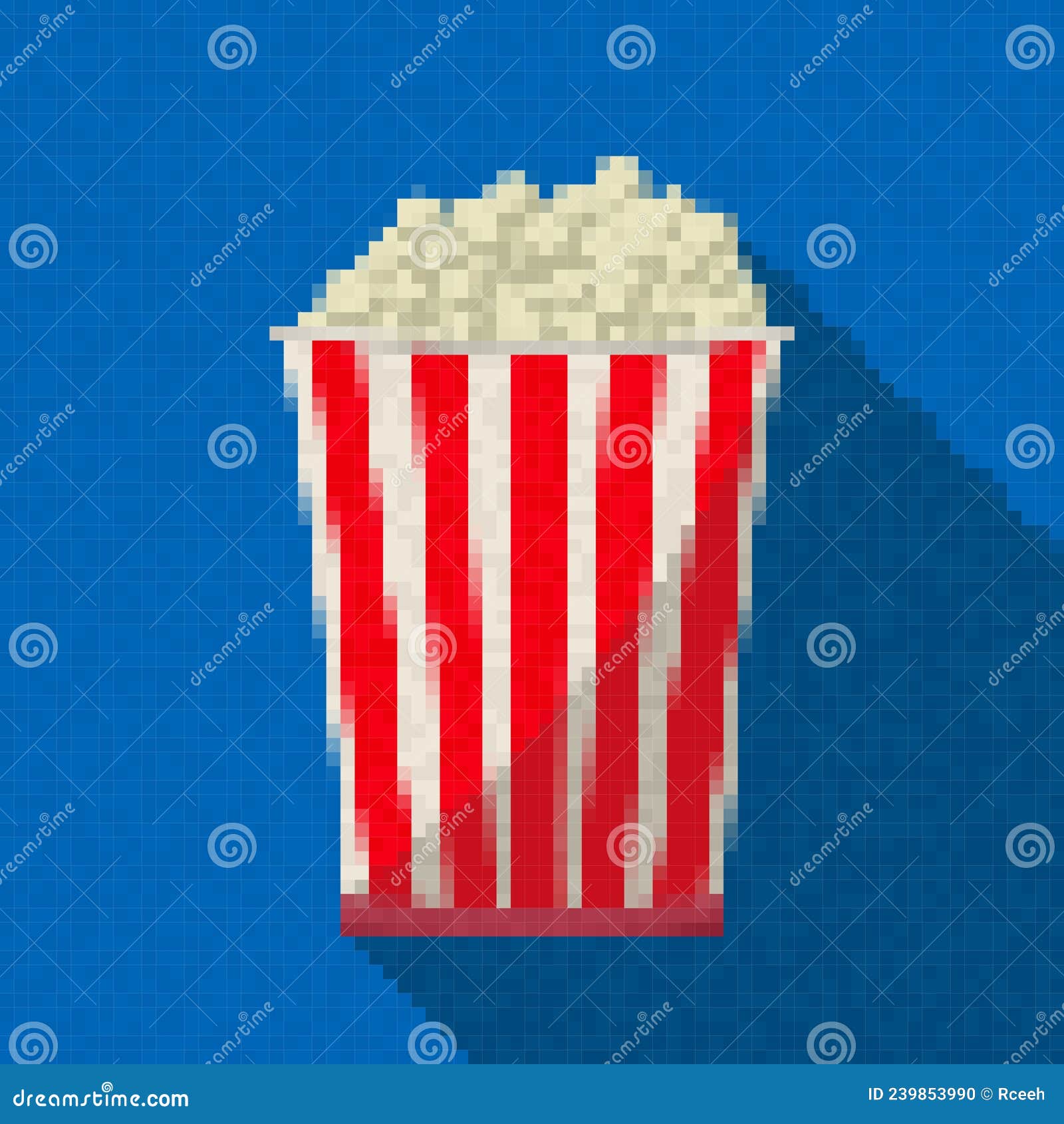Pixel art popcorn icon stock vector. Illustration of element - 239853990